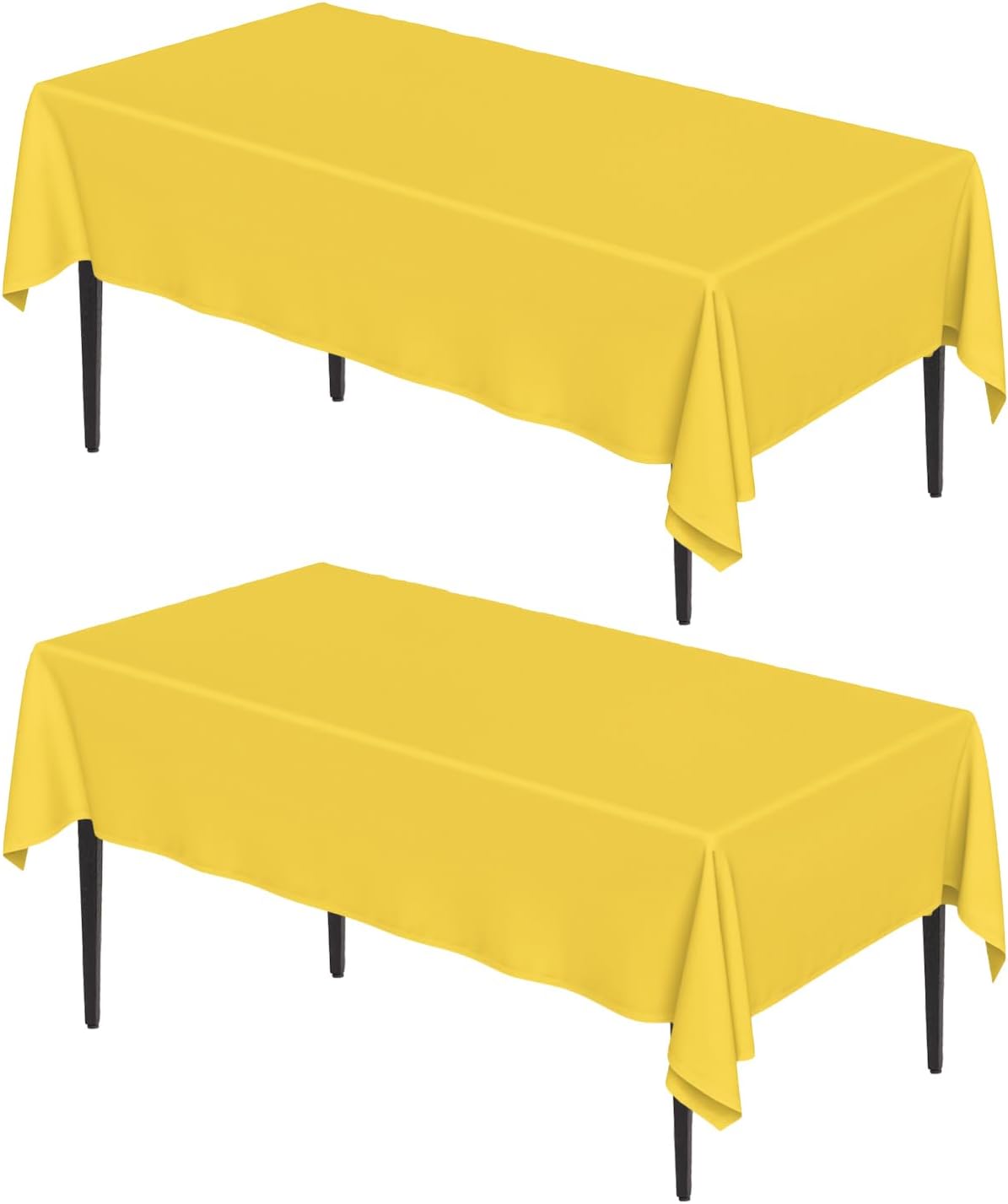 BESTKITTY 2 Pa Yellow Tablecloth 60×104 In Rectangular, Stain and ...