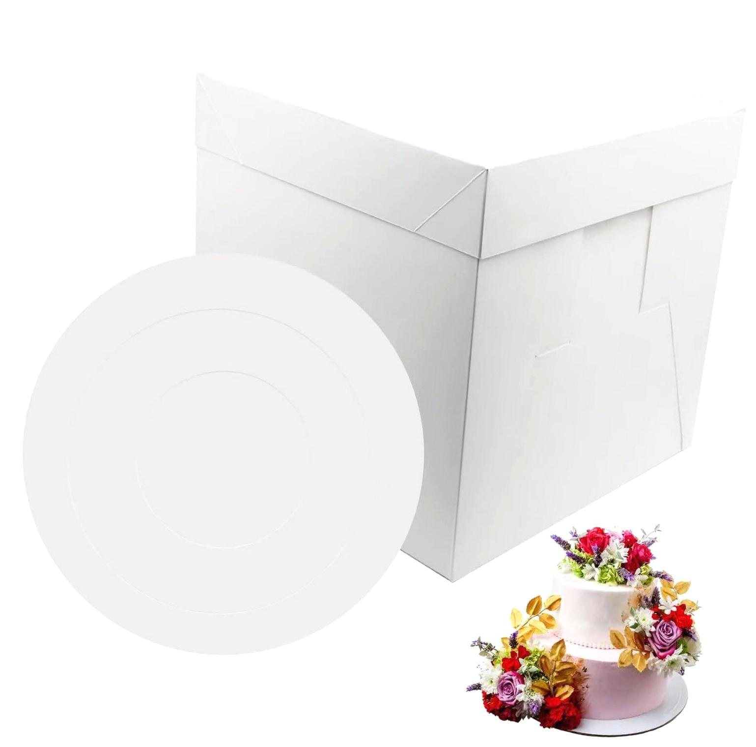 BESTKITTY 2 Pack 10x10x10 Inch Cake Boxes with Cake Boards, White ...