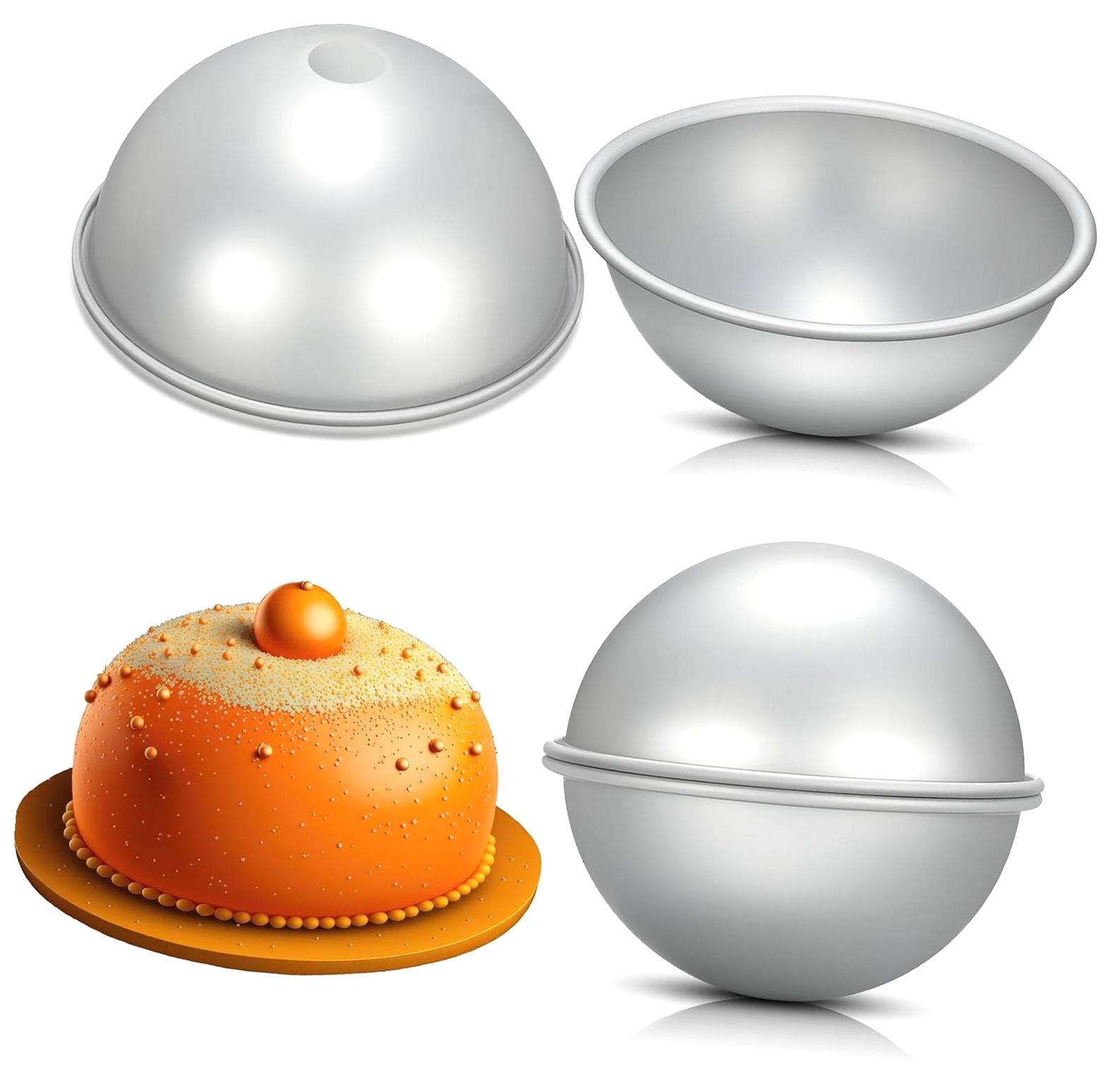 BESTKITTY 2-Pack 8 Inch Football Cake Pans, Aluminum Hemisphere Non ...