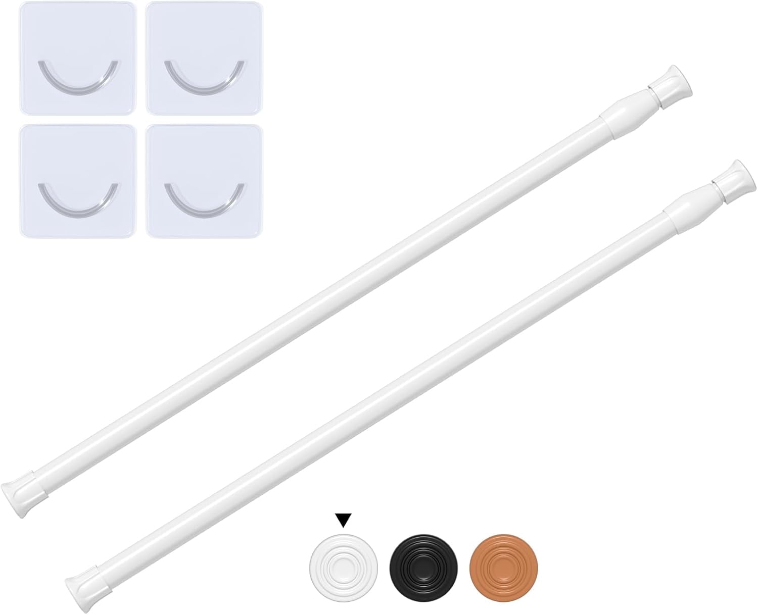 BESTKITTY 2 Pcs White Small Tension Rod 12 to 20 In Adjustable Tension ...