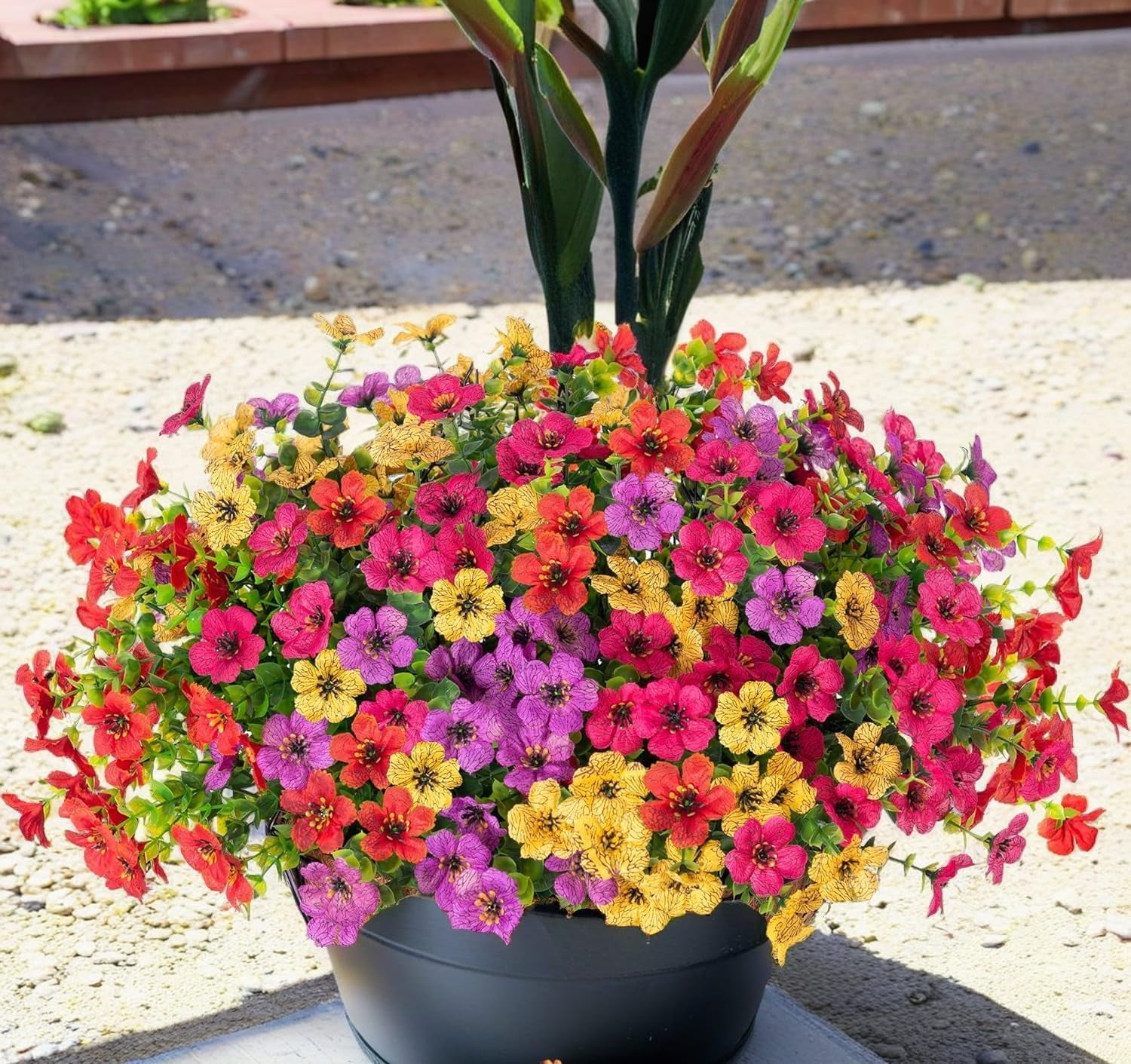 BESTKITTY 20 Bundles Artiial Faux Plants Flowers Outdoor Sp Summer ...