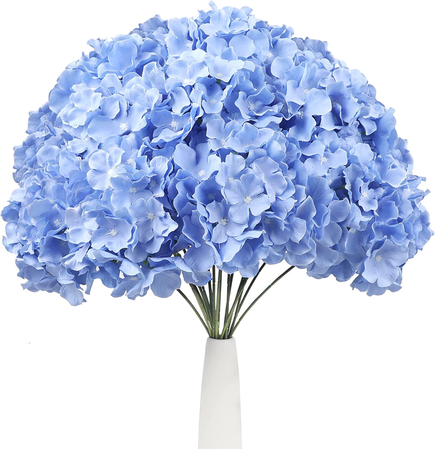 BESTKITTY 20 Pcs Hydrangea Arti with Detaable Stems Full Silk Hydrangea ...