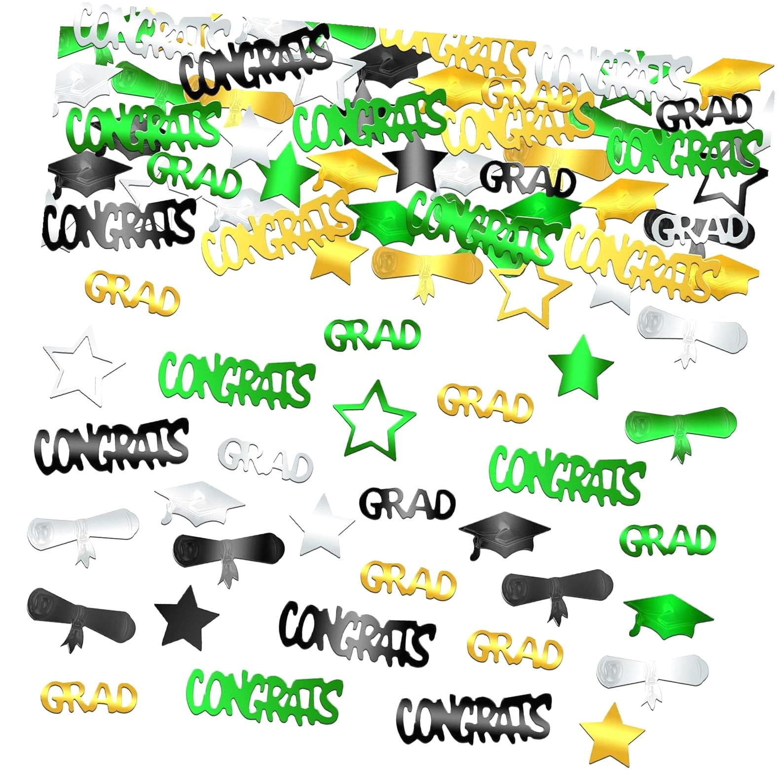 BESTKITTY, 2025 Congrats Grad Confetti - Pack of 1000 | Green and Black ...