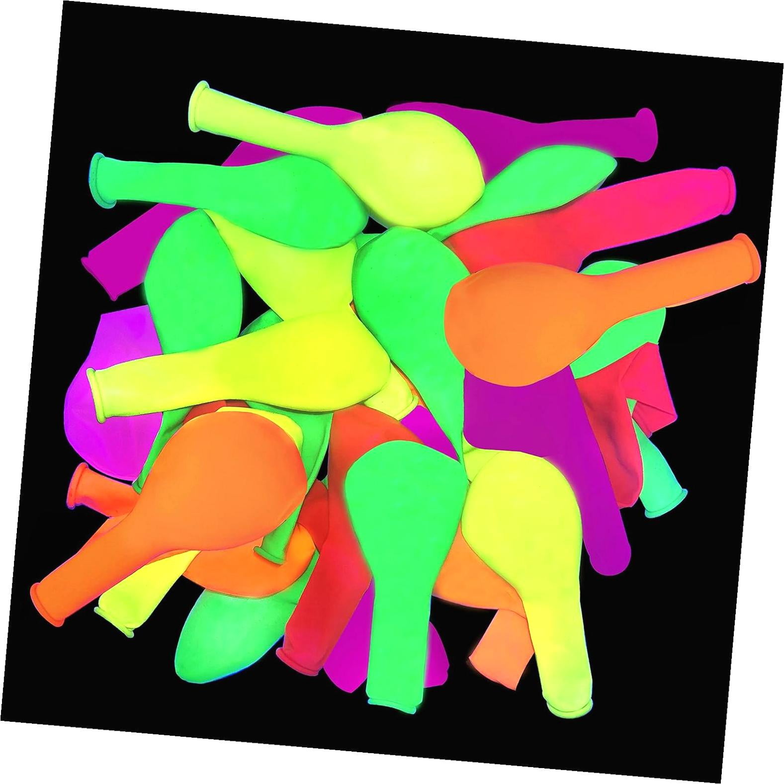 BESTKITTY 210 Pieces Neon UV Balloons - 12inch Latex Glow in the Dark ...