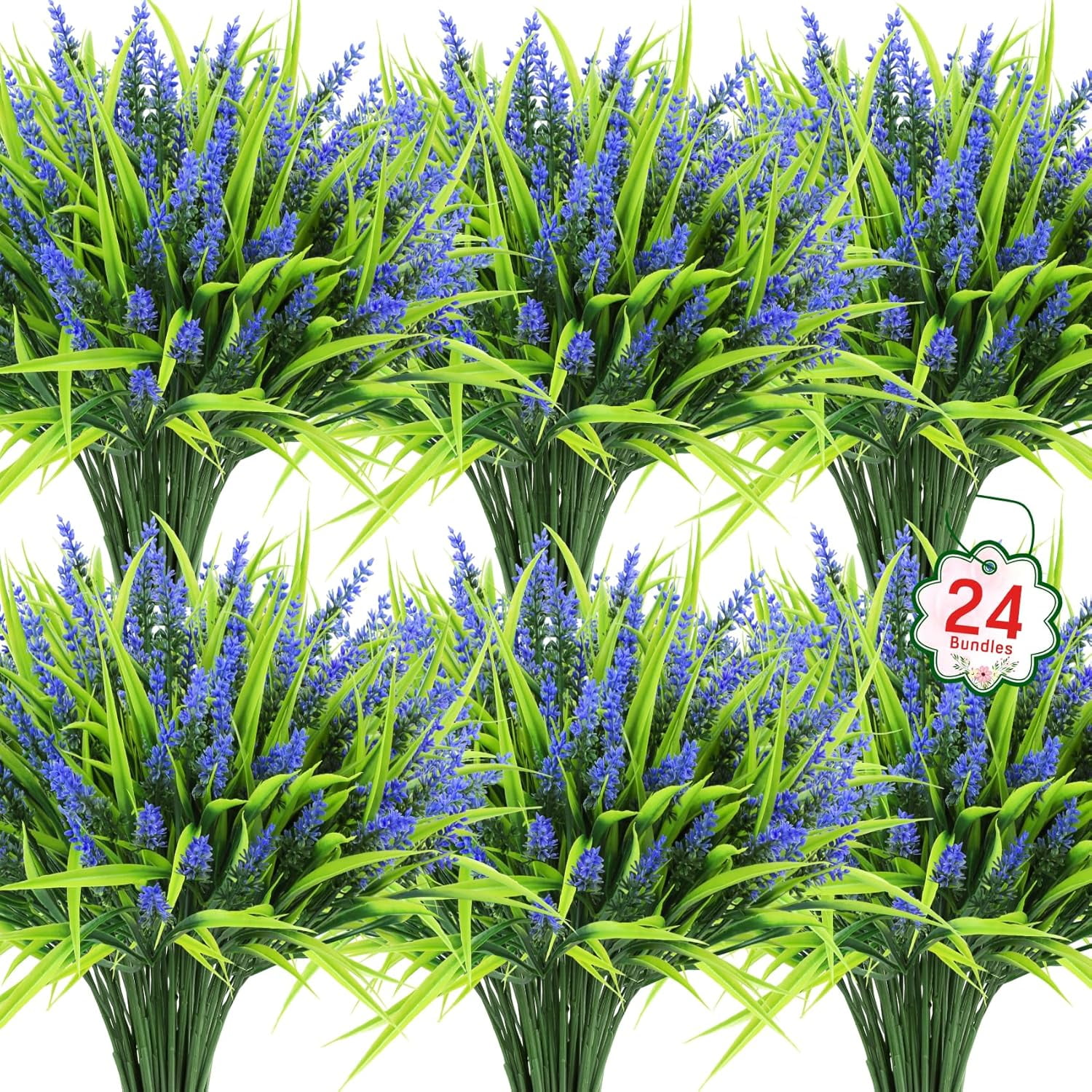 BESTKITTY 24 Bundles Arti for Outdoors, Fake Lavender Flowers Monkey ...