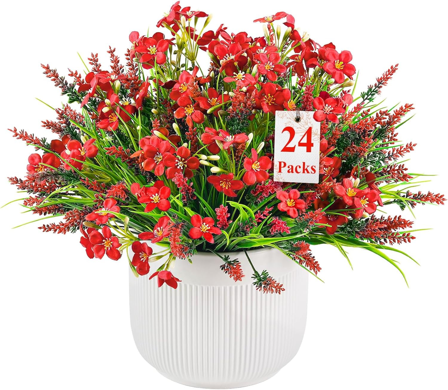 BESTKITTY 24 Bundles Arti for Outdoors Faux Plants Deals, Sp Summer ...