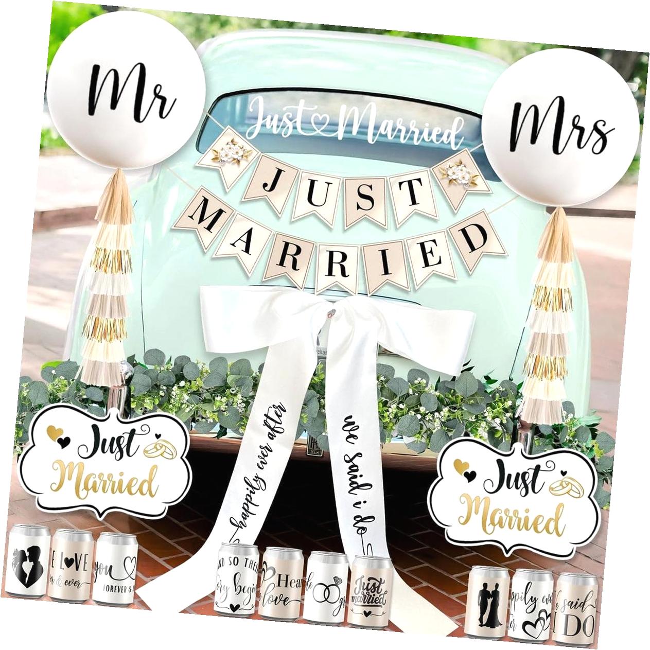 BESTKITTY 248 Piece Premium Engagement Party Decor Set, Featuring Black ...
