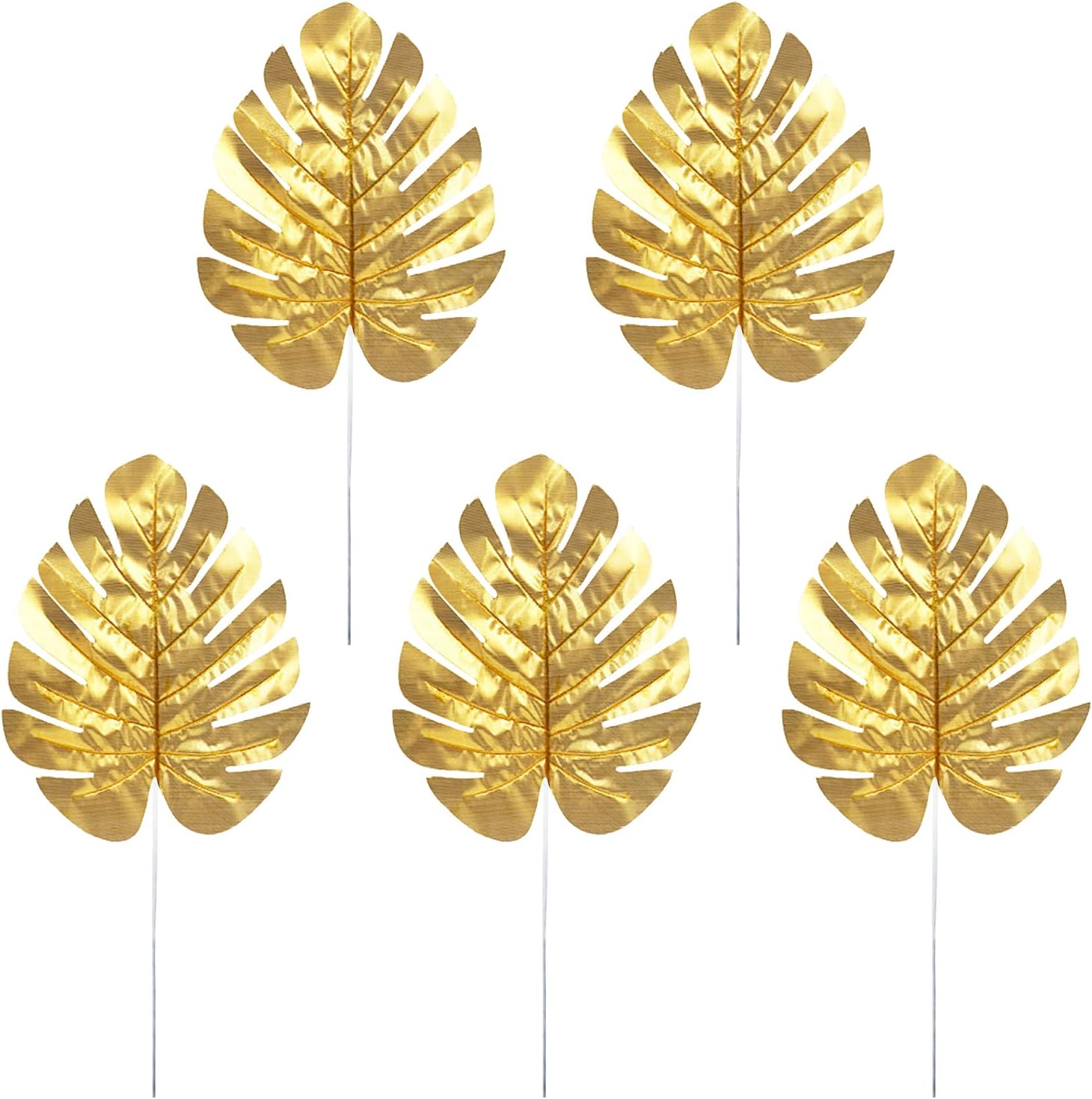 BESTKITTY 24PCS Golden Artiial Leaves, Faux Monstera Leaves Simulation ...