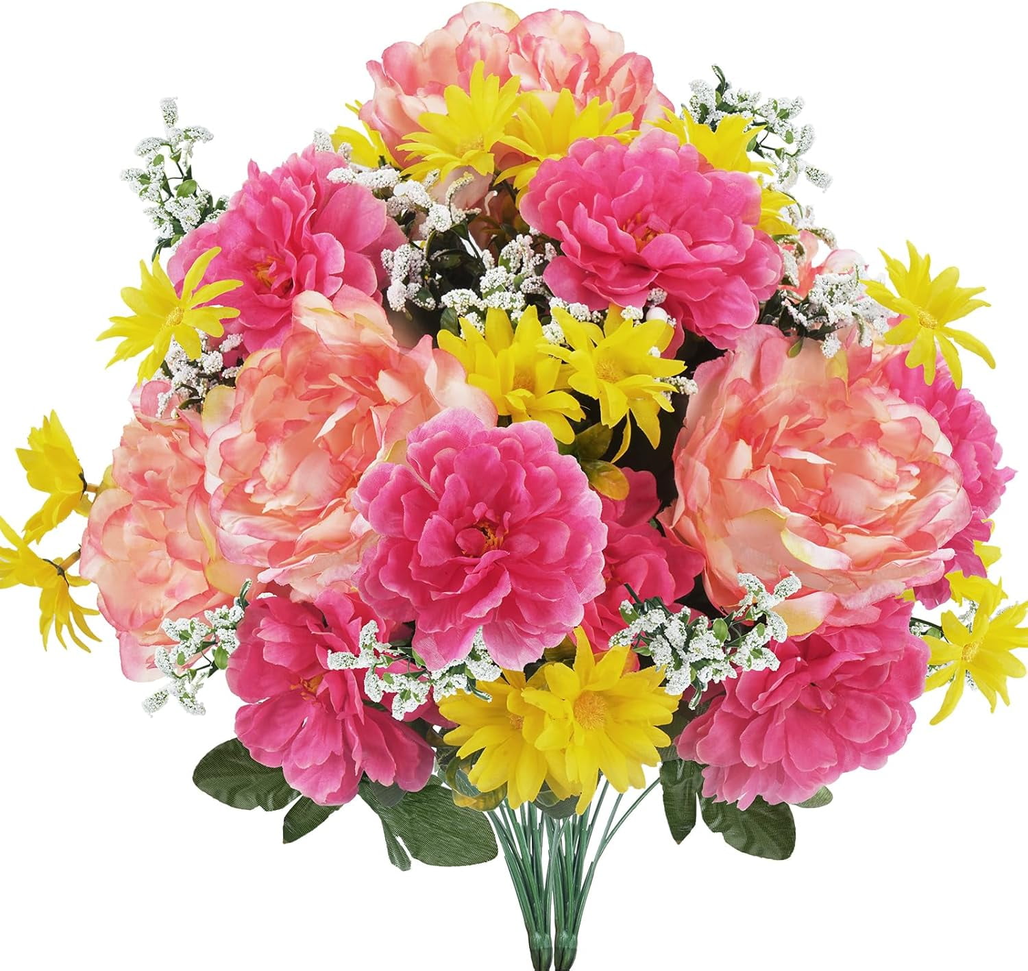 BESTKITTY 2Bundle 18.5'' Sp Summer Floral Arrangements Silk Flowers ...