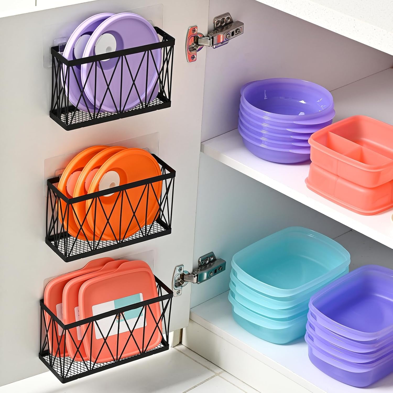 BESTKITTY 3 Pa Cabinet Organizer - Ave Lid Organizer Slim Space Wall ...