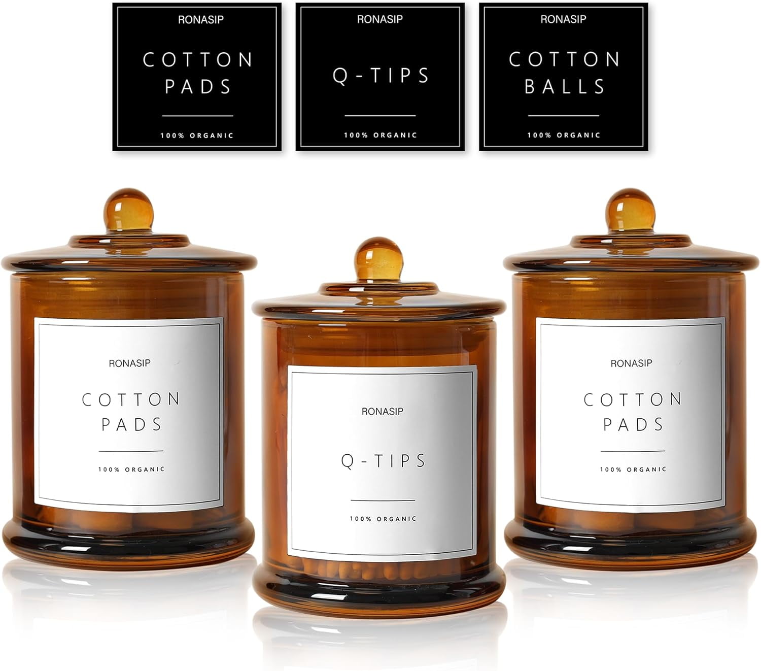 BESTKITTY 3 Pa Farmhouse Batoom Organizers and Storage - 16 Oz Glass ...