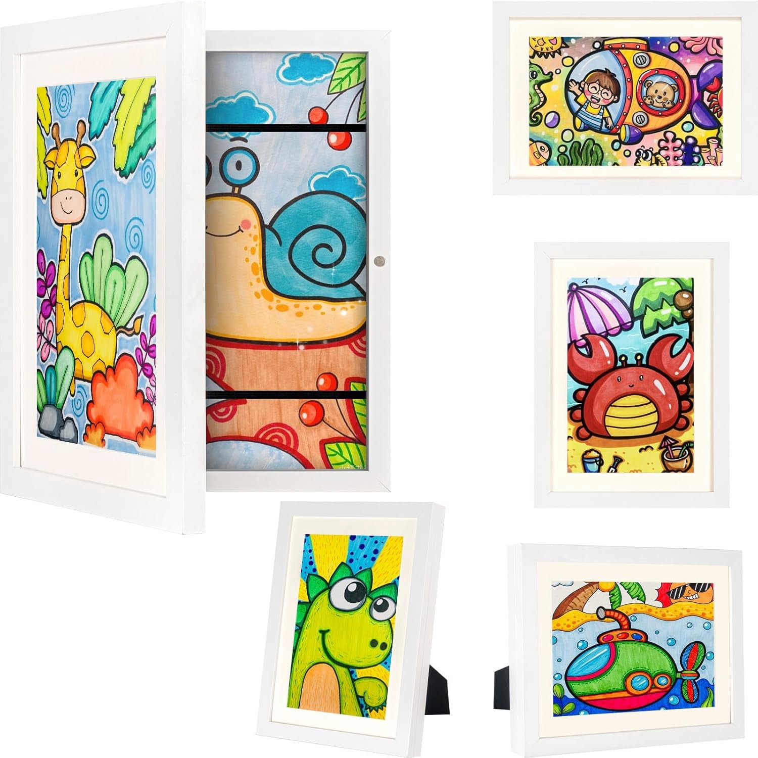 BESTKITTY 3 Pa Kids Art Fe, 8.5 x 11 Kids Artwork Fes angeable, Front ...