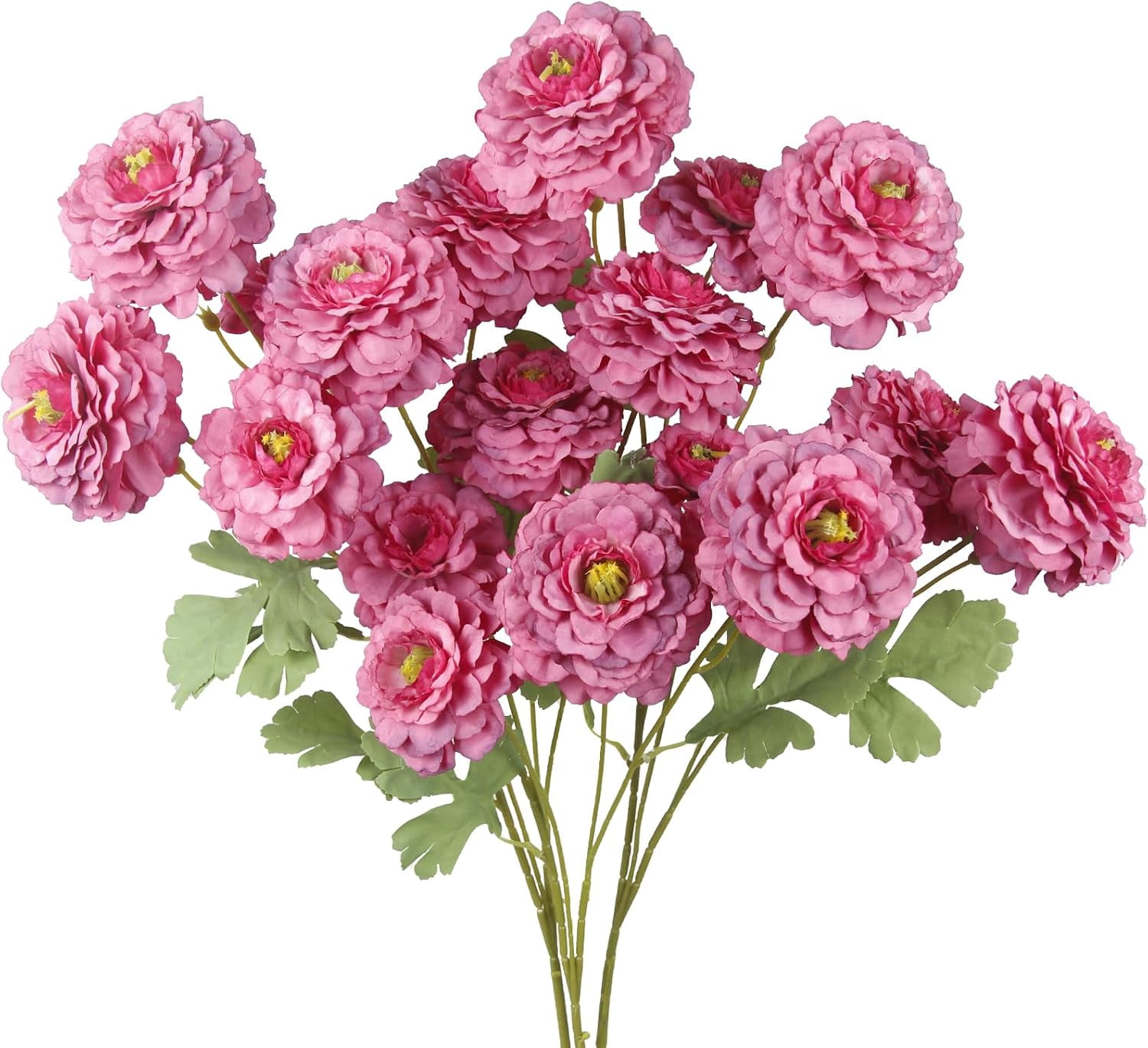BESTKITTY 3 Pcs Arti Sp Summer Rose Red Zinnia Silk Flowers with Long ...