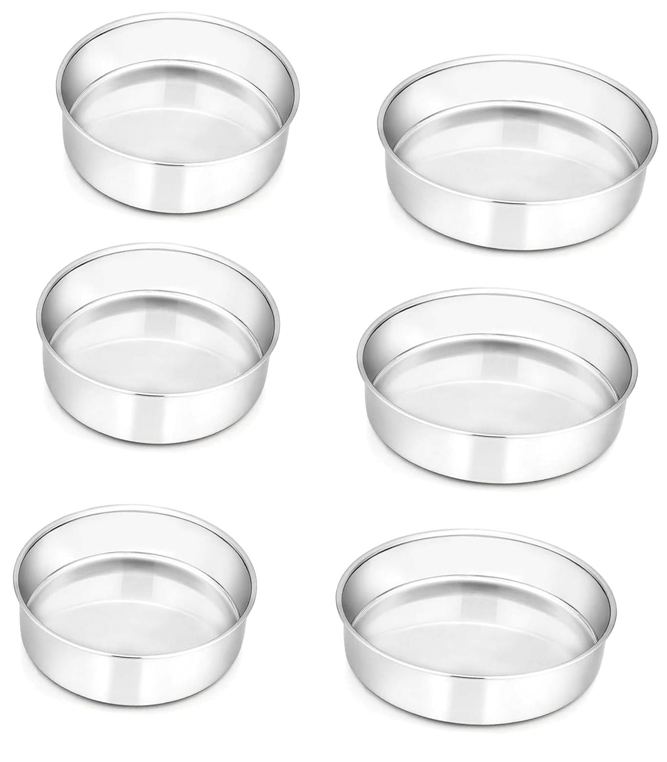 BESTKITTY 3-Piece 6 Inch and 3-Piece 8 Inch Cake Pan Sets, Stainless ...