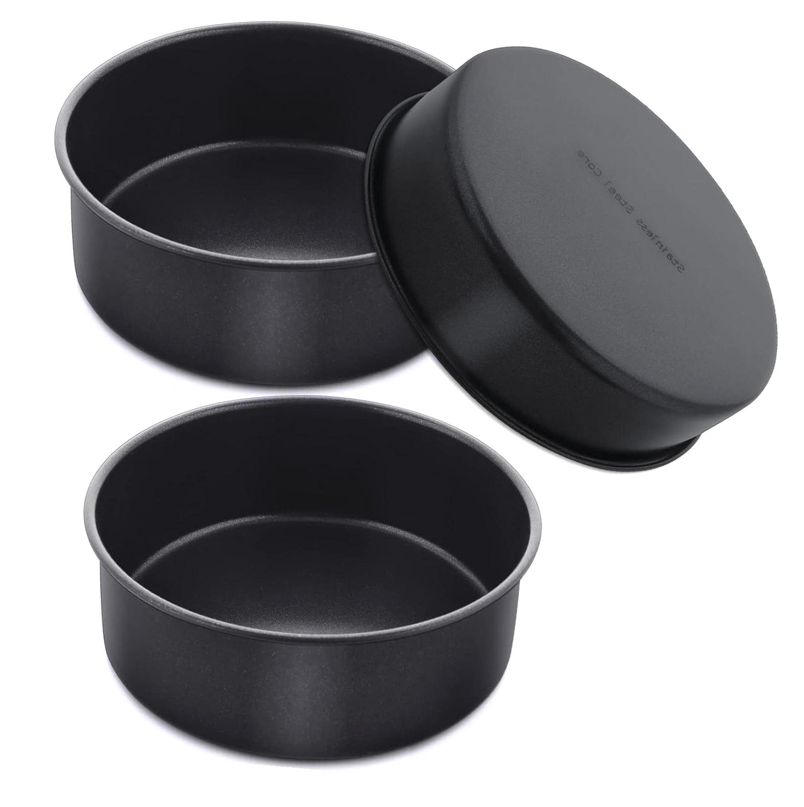 BESTKITTY 3-Piece Cake Pan Set, Non-Stick Circular Baking Tins for ...