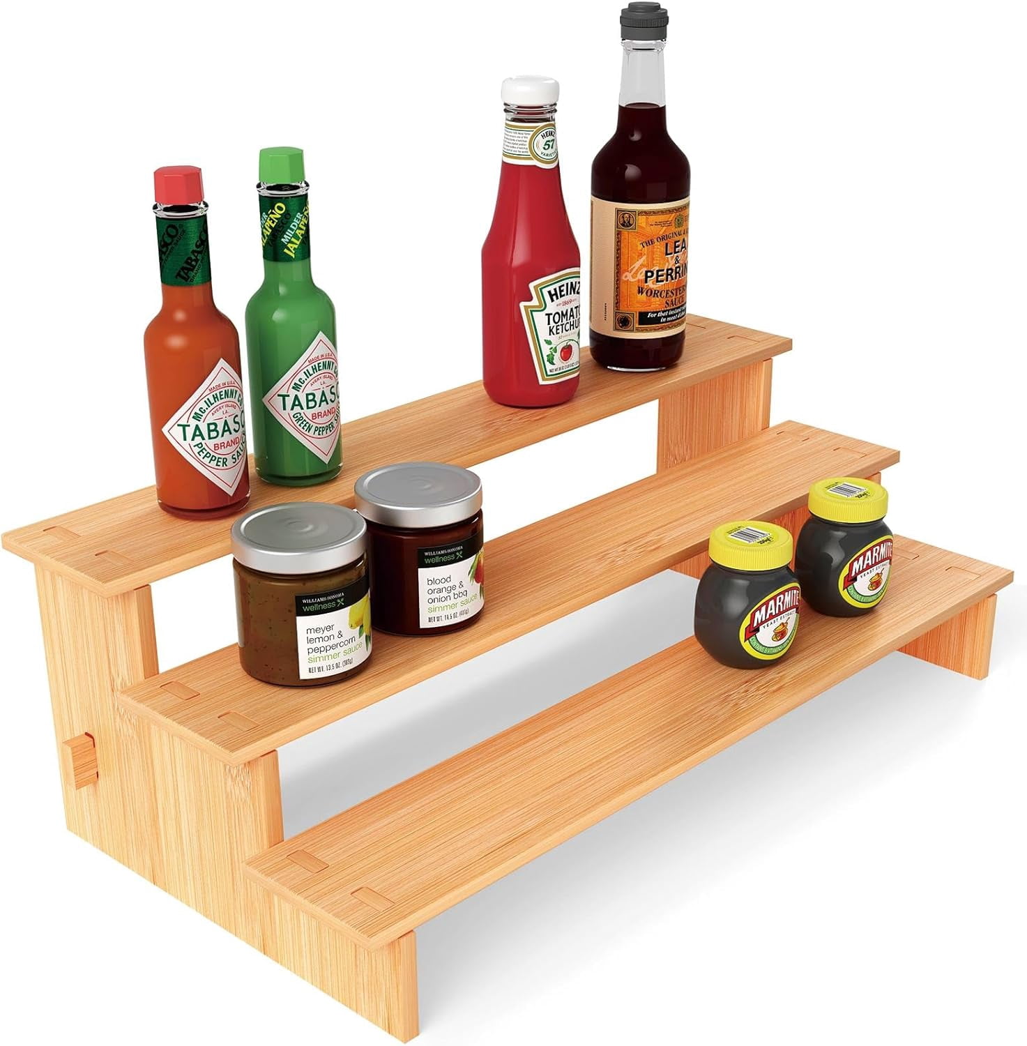 BESTKITTY 3 Tiered Spe Ra Organizer for Cabinet,Spe Organition for ...