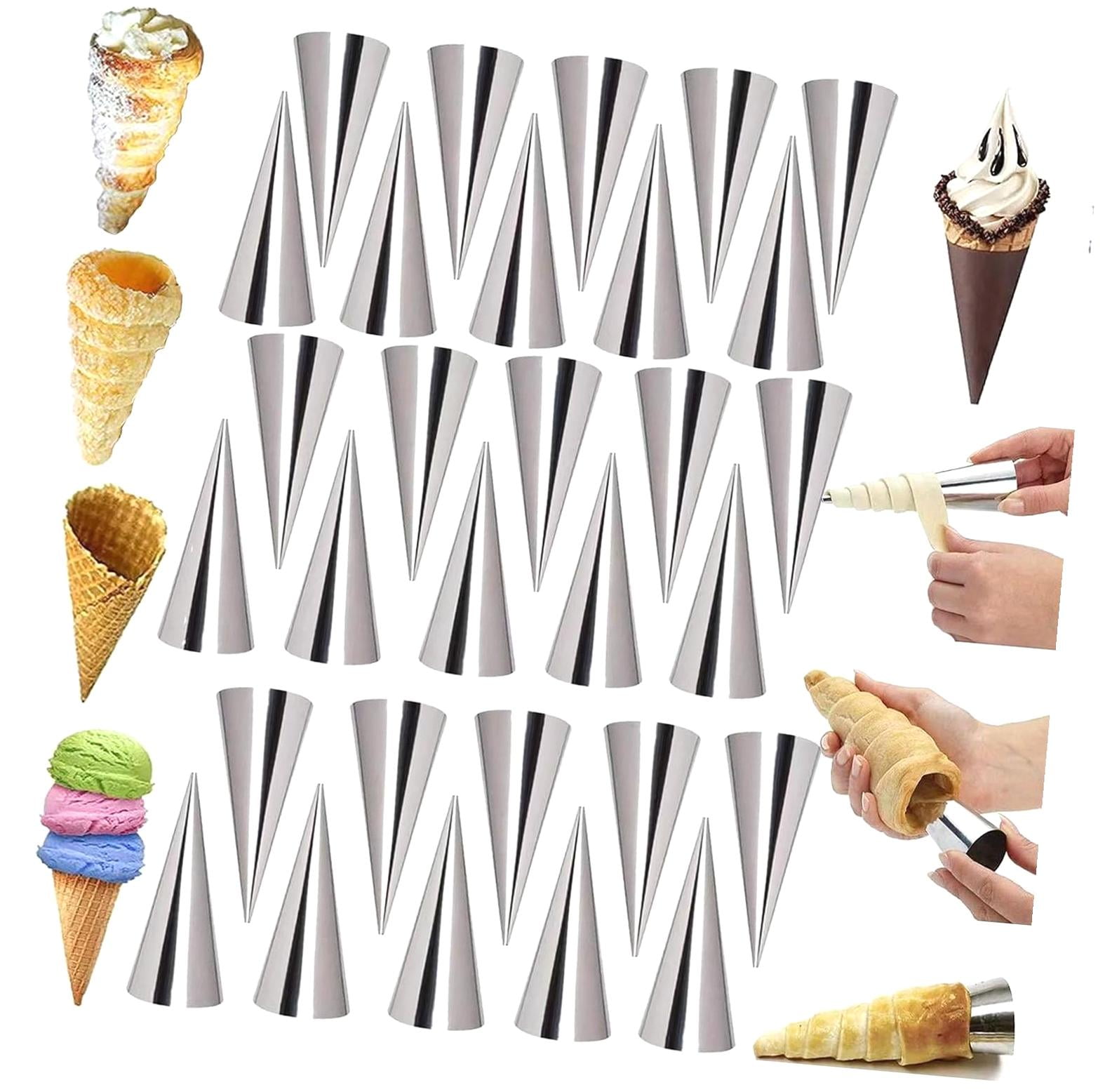 BESTKITTY 30-Piece Horn Mold Collection, Large Stainless Steel Cannoli ...