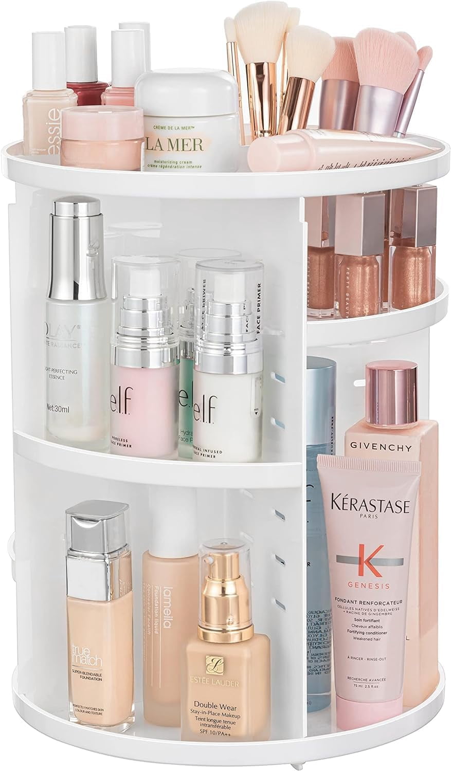 BESTKITTY 360 Rotating Makeup Organizer Adjustable Carousel Large acity ...