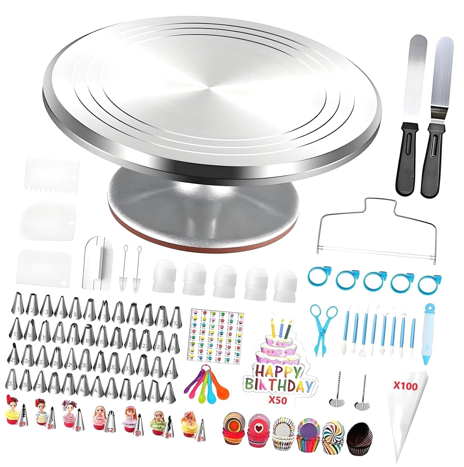BESTKITTY 393-Piece Decorating Kit, Featuring an Aluminium Alloy Cake ...