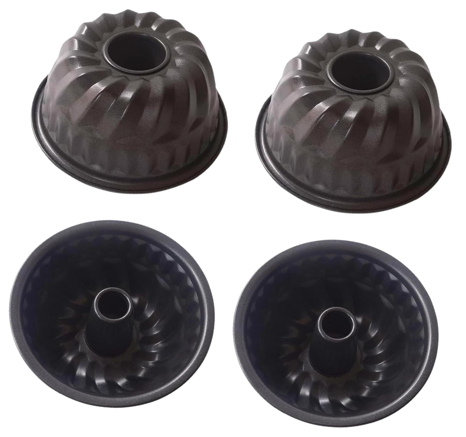 BESTKITTY 4 Inch Fluted Cake Pan, Set of 4 Mini Cake Pans, Nonstick ...