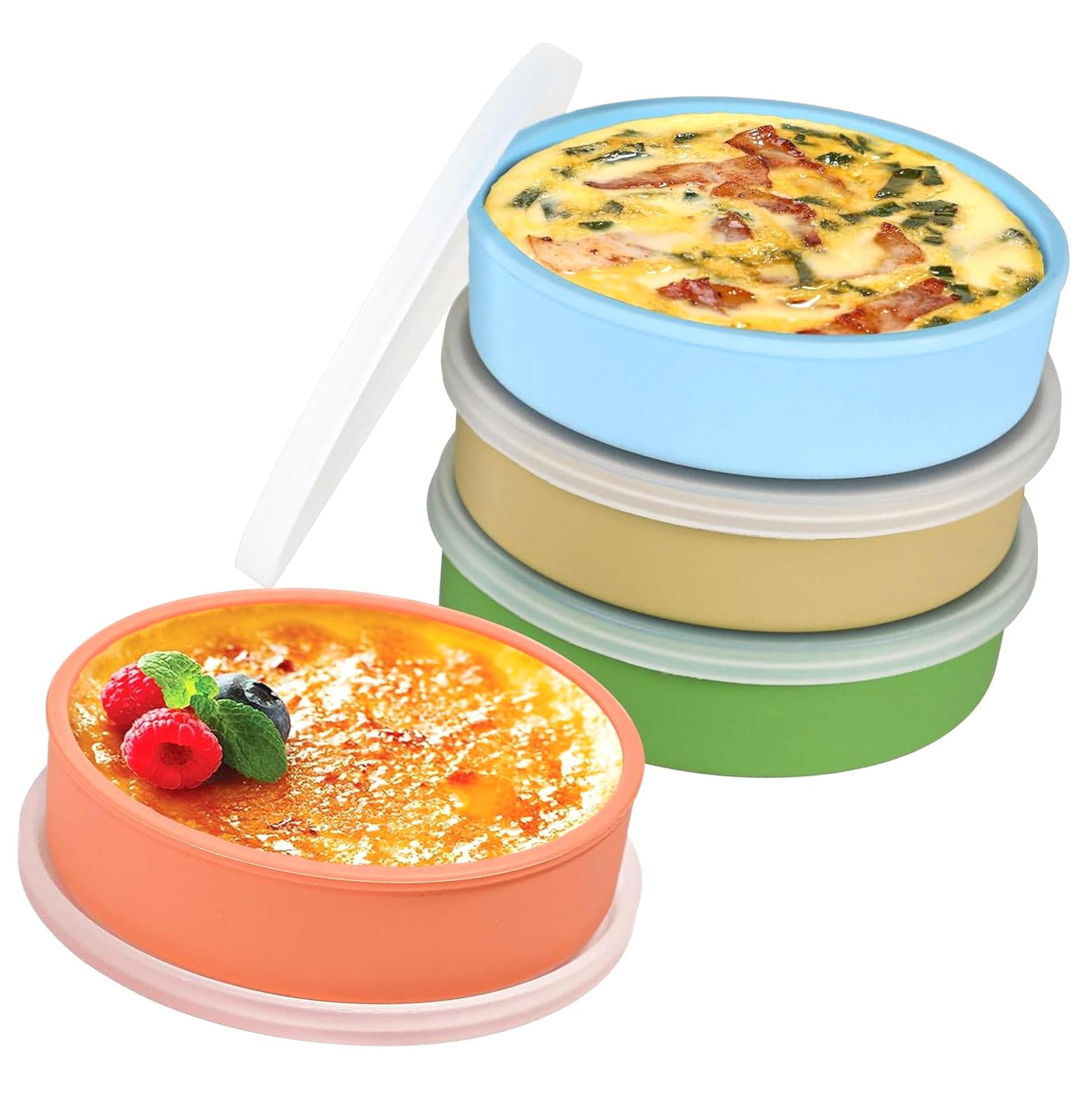 BESTKITTY 4-Inch Silicone Air Fryer Containers with Covers, 4-Ounce ...