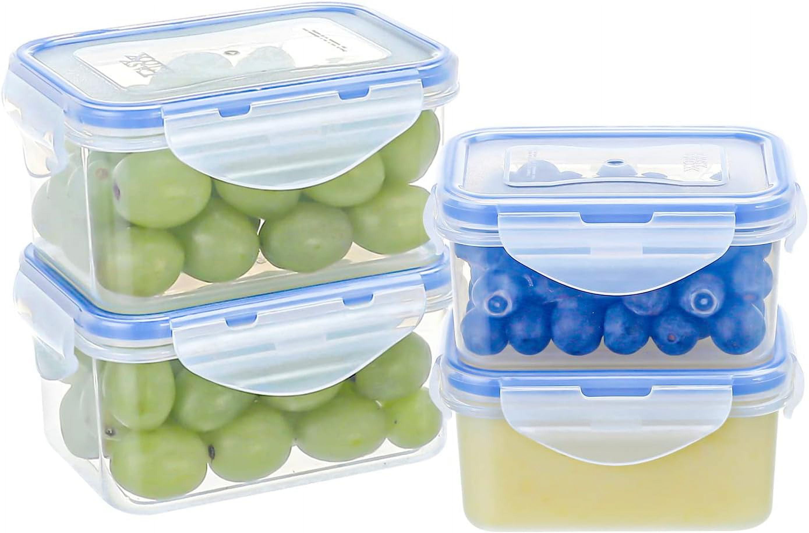 BESTKITTY 4 Pa 17OZ 6OZ Small Plast Containers Set Leakof Rectangular ...