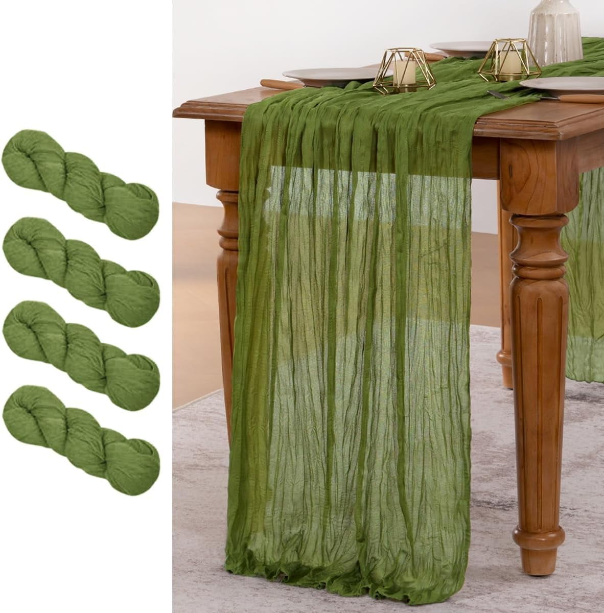 BESTKITTY 4 Pa eesecloth Table Runner Forest Green Boho eese Cloth ...