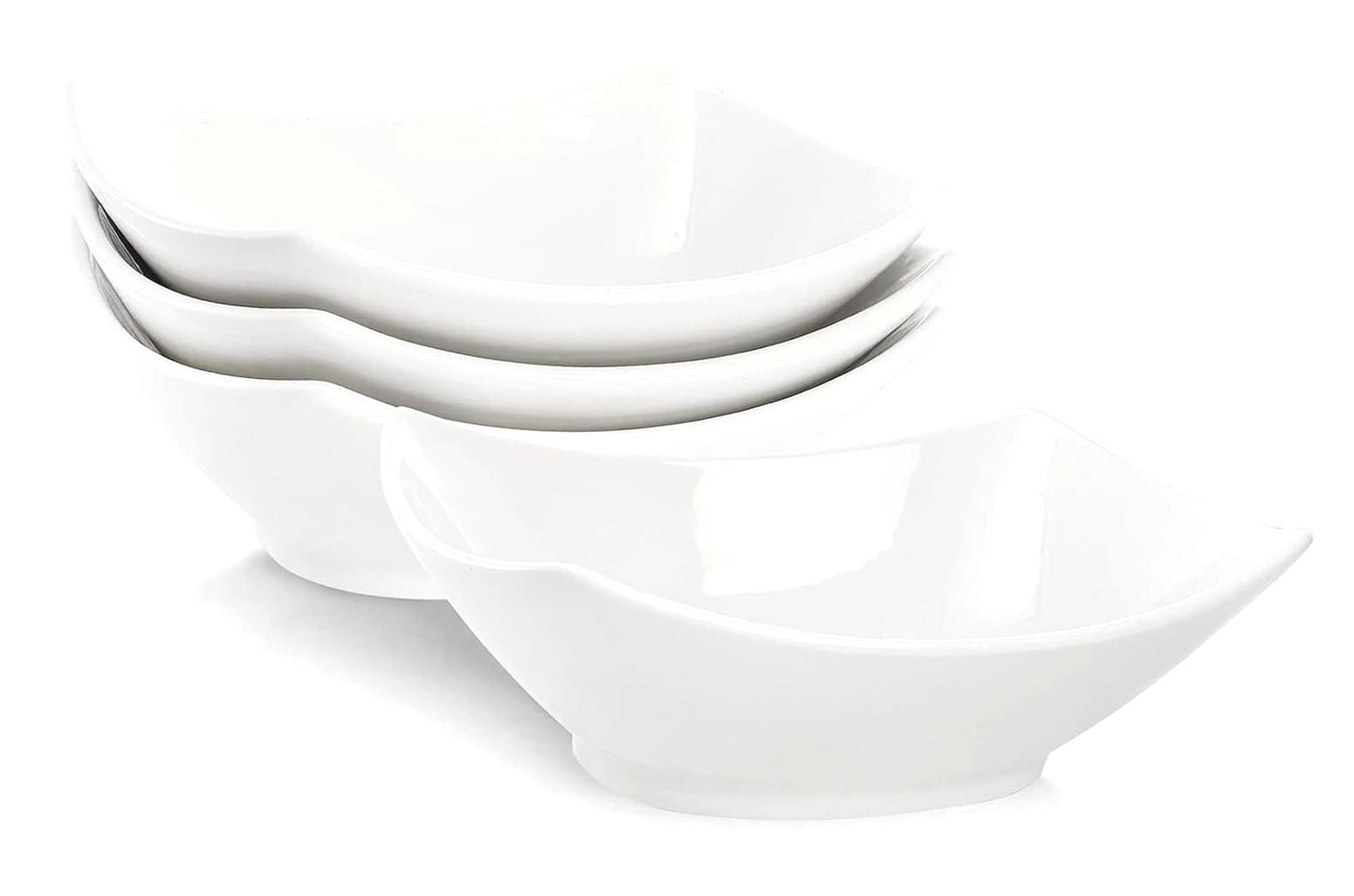 BESTKITTY 4 Pack Porcelain Serving Bowls, 27ounce White Rectangular ...