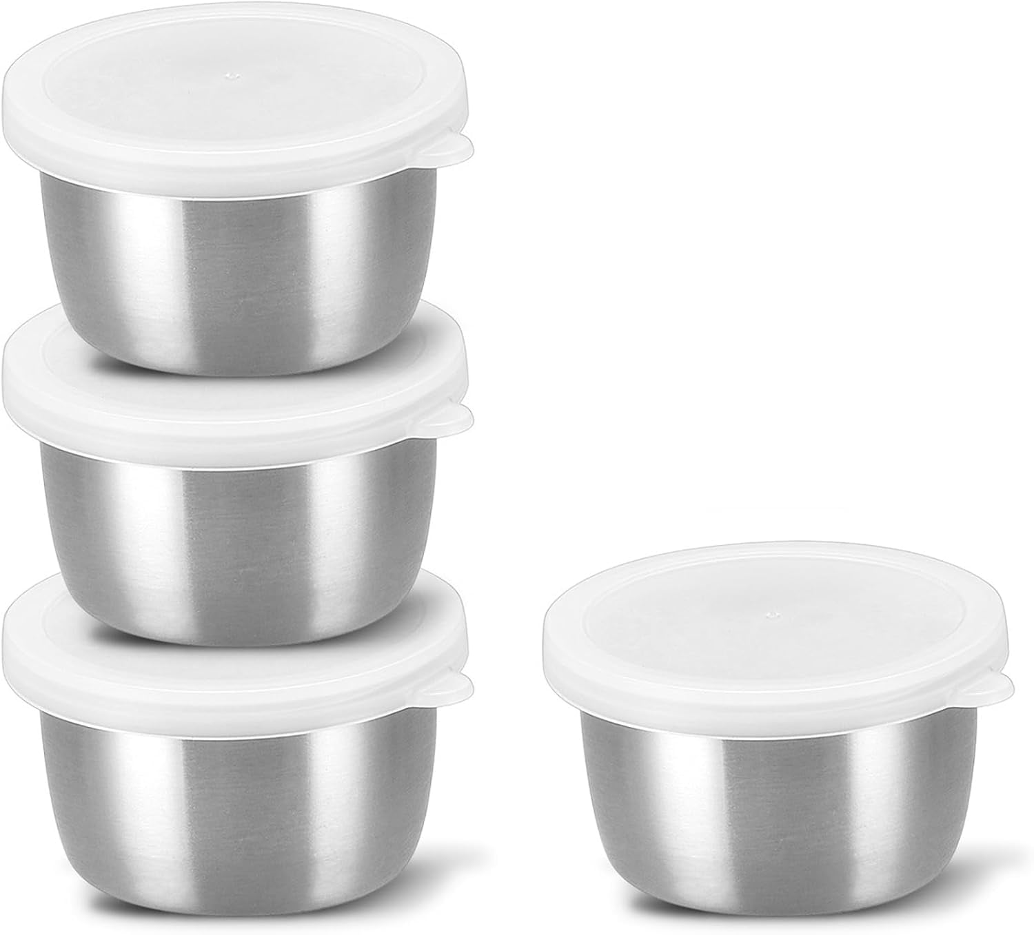 BESTKITTY 4 Pieces Condiment Containers with Lids, Mini Salad Dring ...