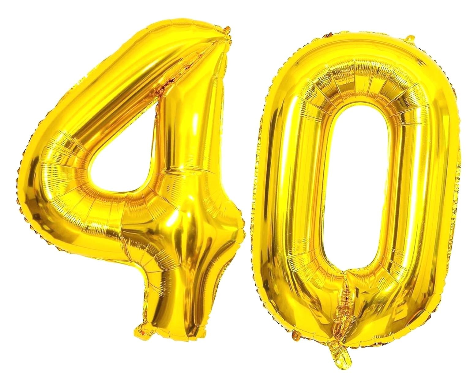 BESTKITTY 40 Number Balloons, 40 Inch Large Foil Mylar Helium Balloons ...