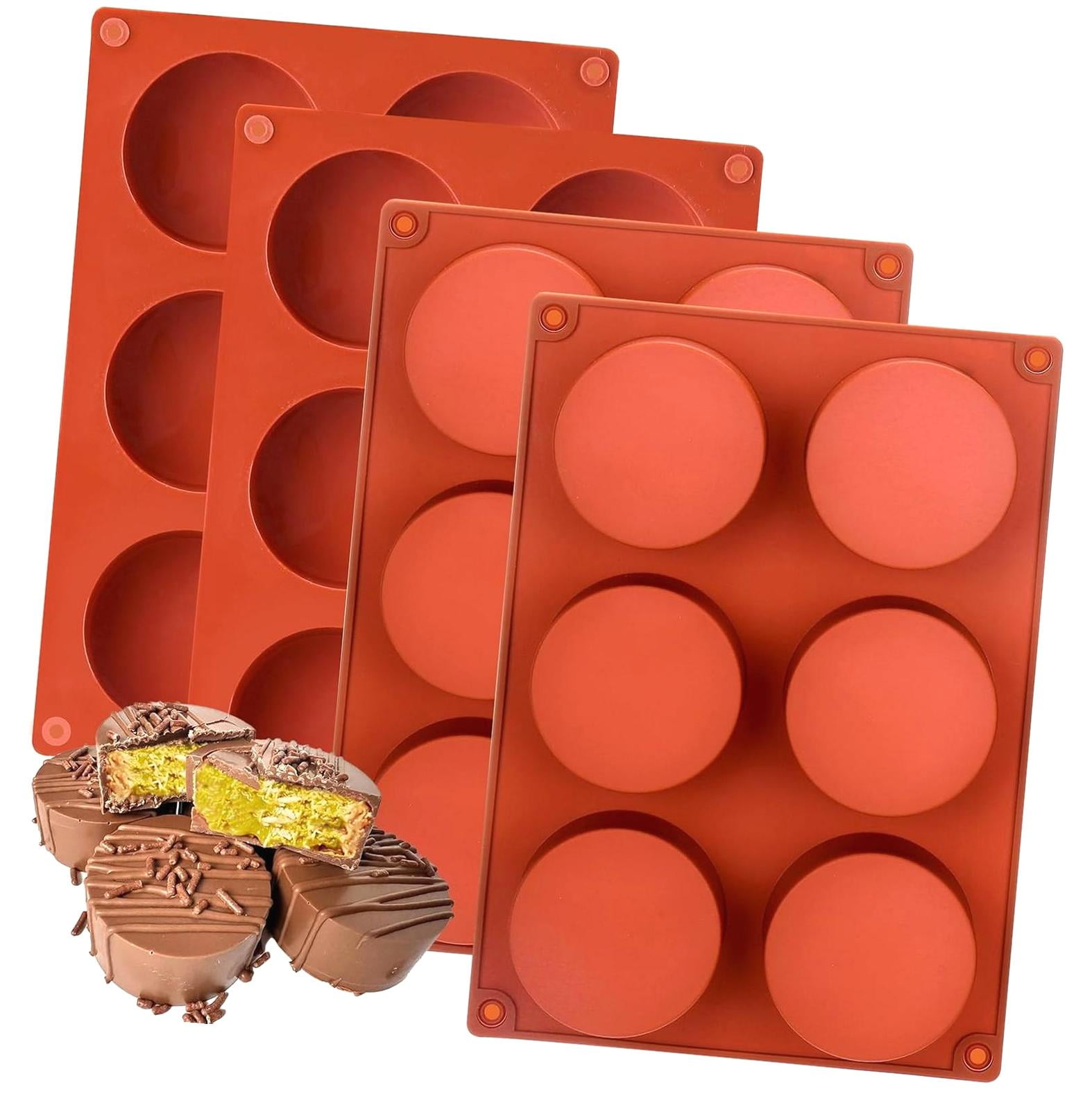 BESTKITTY 4PCS Round Chocolate Mold for Dubai Chocolate Bar Filling ...