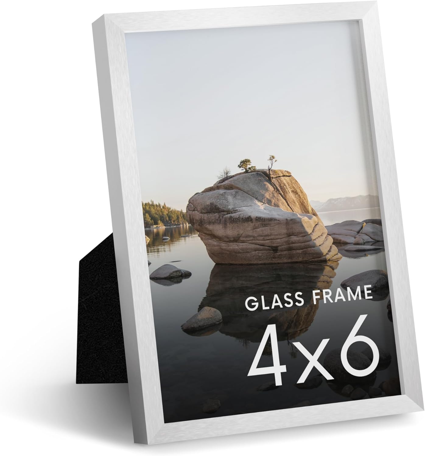 BESTKITTY 4x6 Pture F with Real Glass & White Premium-Grade Metal ...