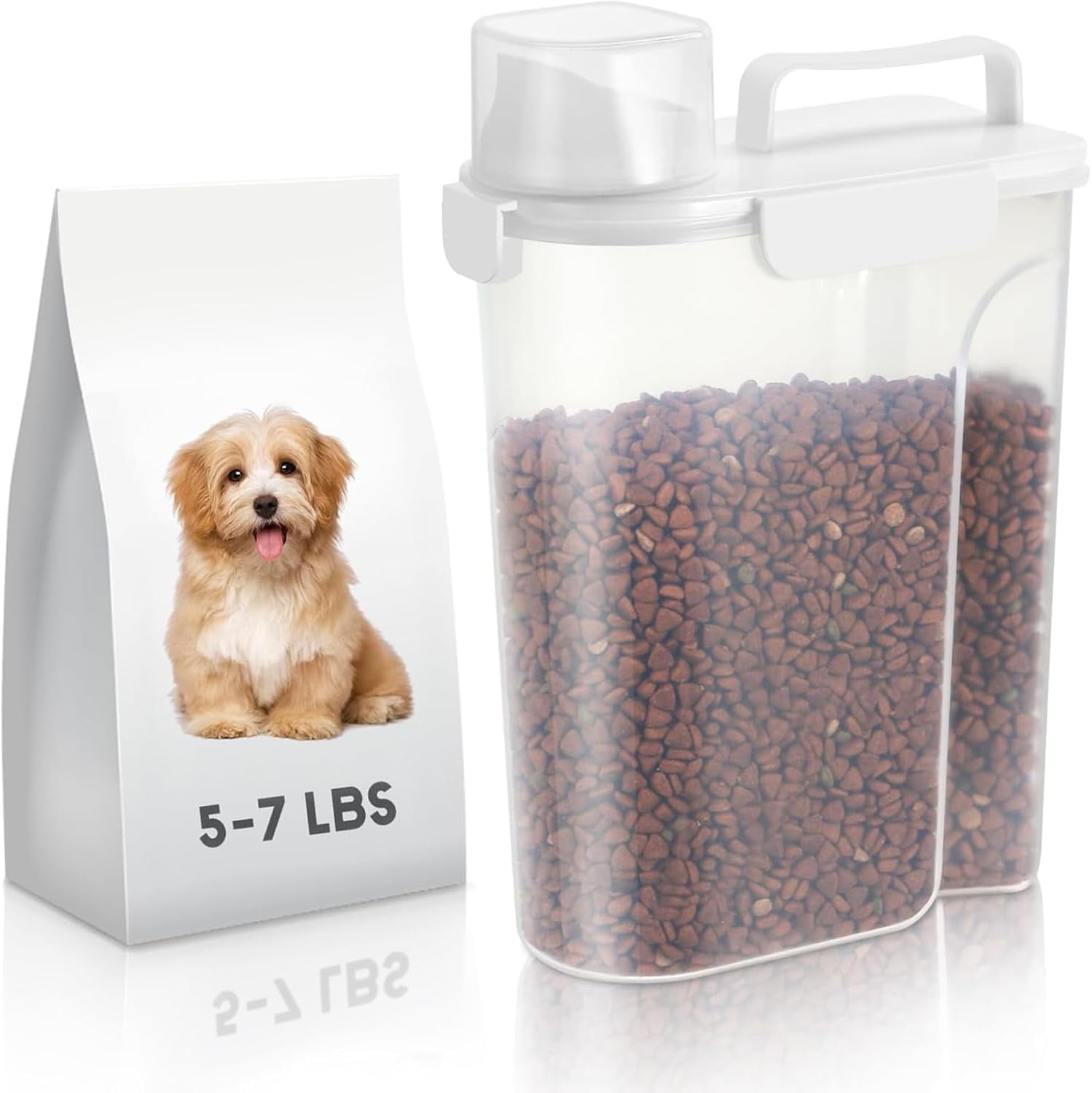 BESTKITTY 5-7LBS Plast Dog Storage Container PBA-free, Pet Food ...