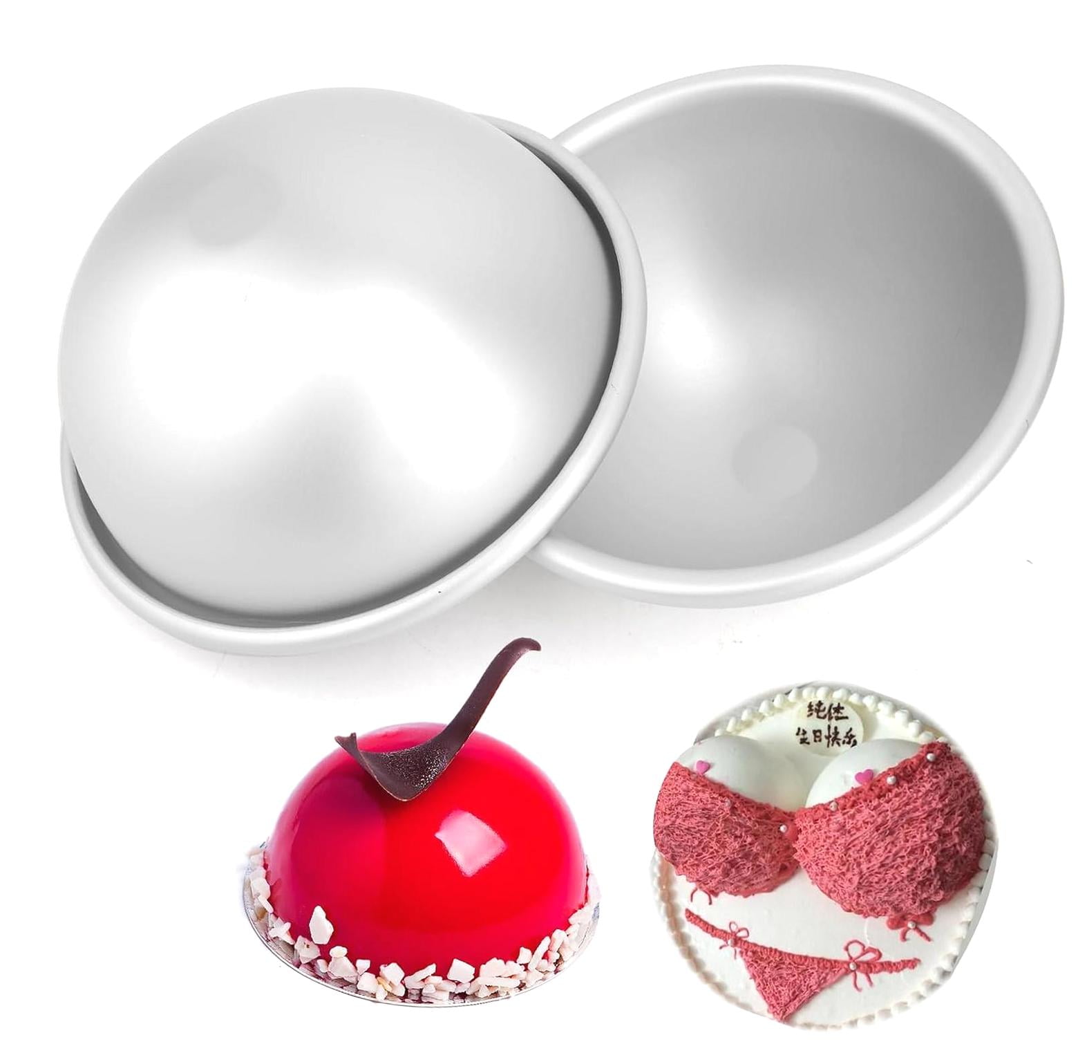 BESTKITTY 5-Inch Dome Cake Pan, 2 PCS Football Cake Pan, Hemisphere ...
