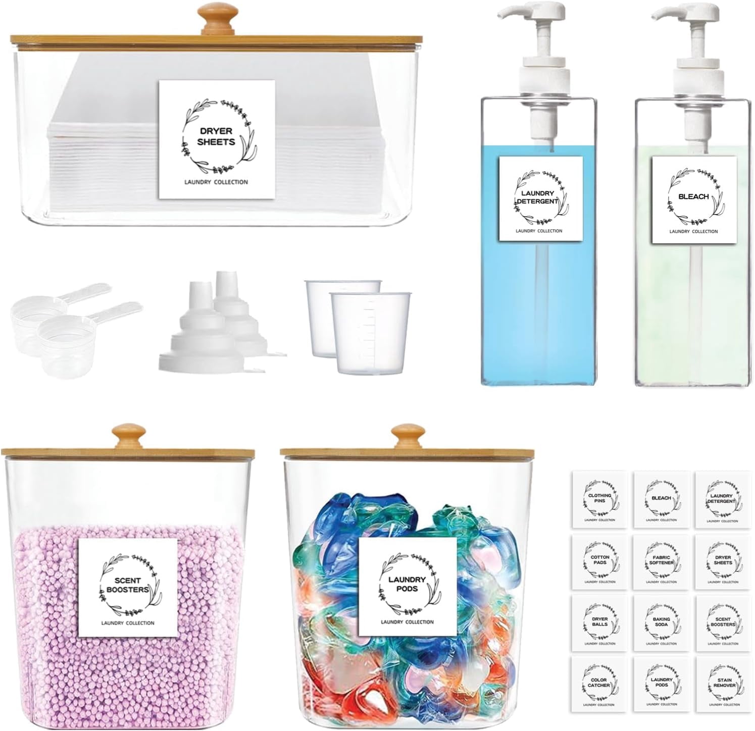 BESTKITTY 5 Pa Laundry Pods Containers and Dryer Sheet Holder with ...