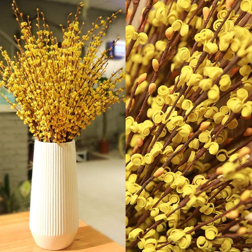 BESTKITTY 5 Pcs 29.5" Long Jasmine Artiial Yellow Flowers Fake Jasmine ...