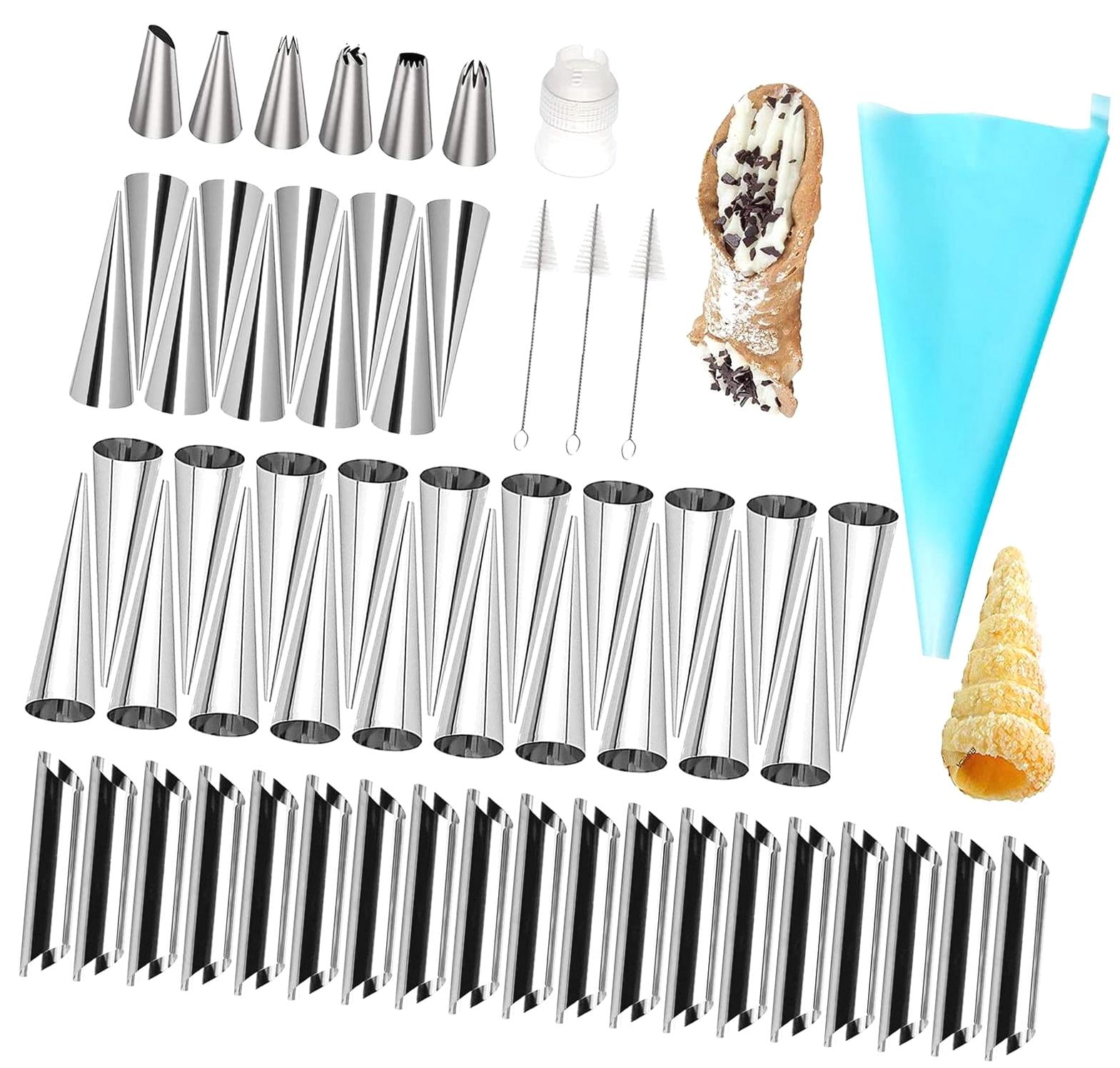 BESTKITTY 50pcs Horn Mold, Cannoli Forms Tubes Kit, Stainless Steel ...