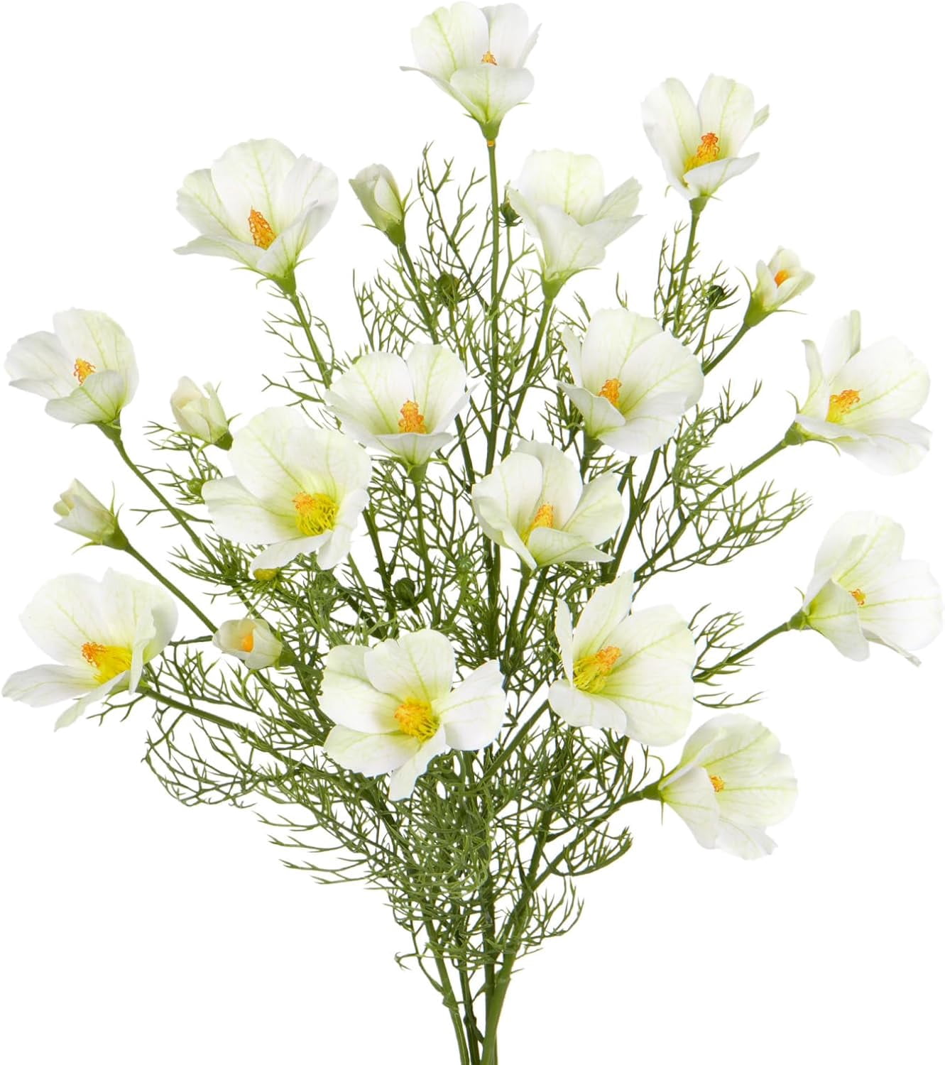 BESTKITTY 5PCS Fake Flowers Sprays White Hibiscus Arti 27 ½‘‘ Long ...