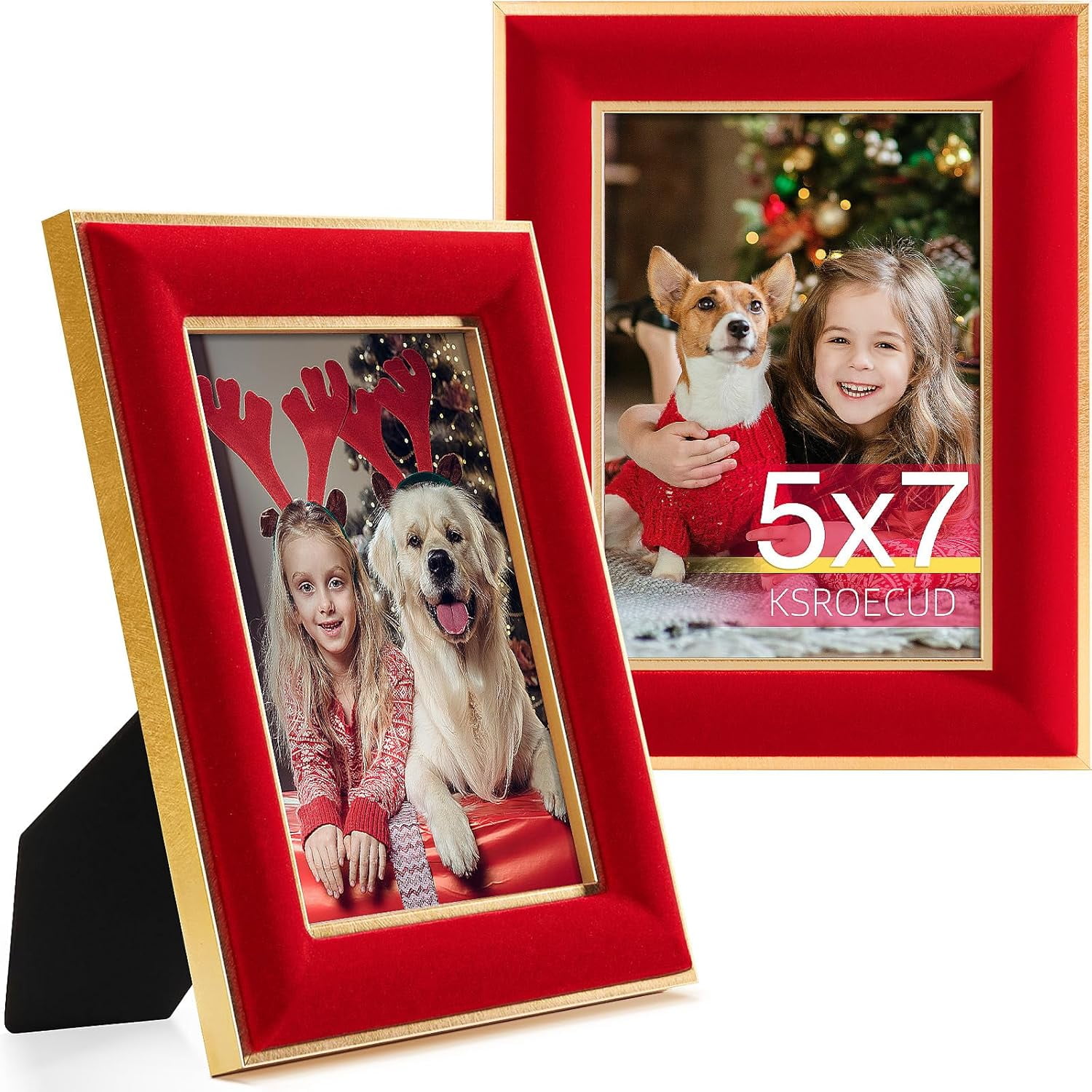 BESTKITTY 5x7 Velvet Pture F, Red P Fs with Modern Met Gold Border, HD ...