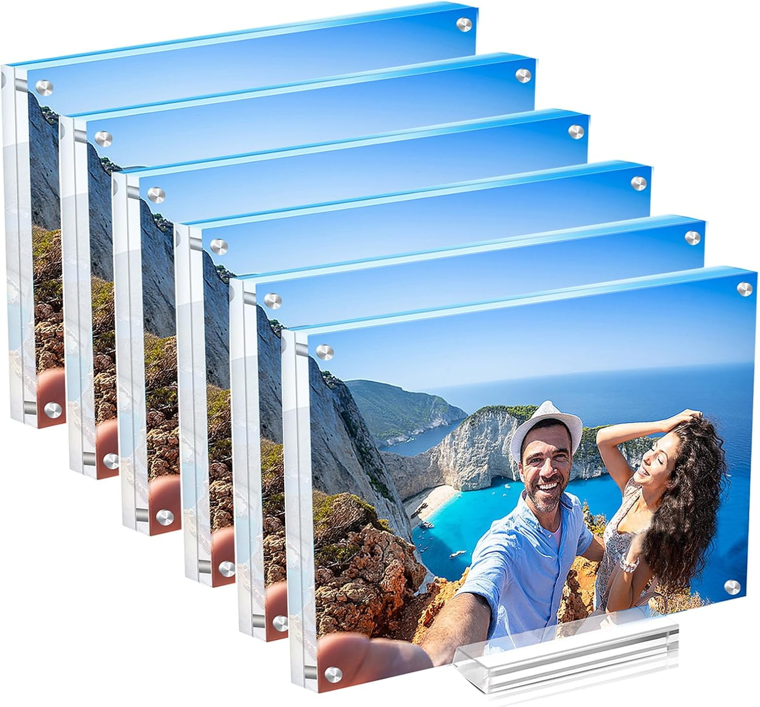 BESTKITTY 6 Pa 5x7 Acryl Pture F with Magnet, Fel Double Sided Clear Fe ...