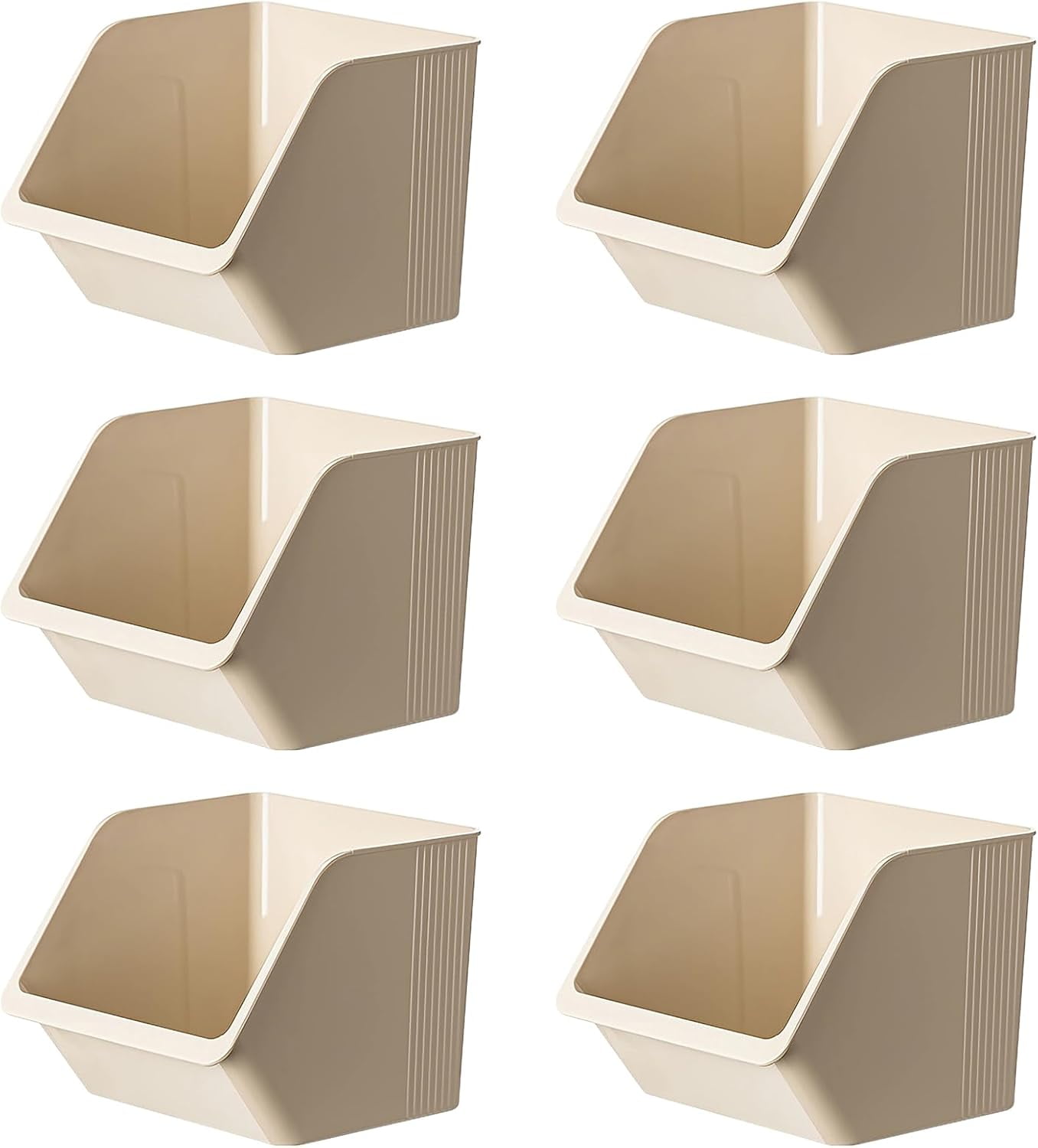BESTKITTY 6-Pa Small Beige Storage Baskets, Plast Storage Bins en Wall ...