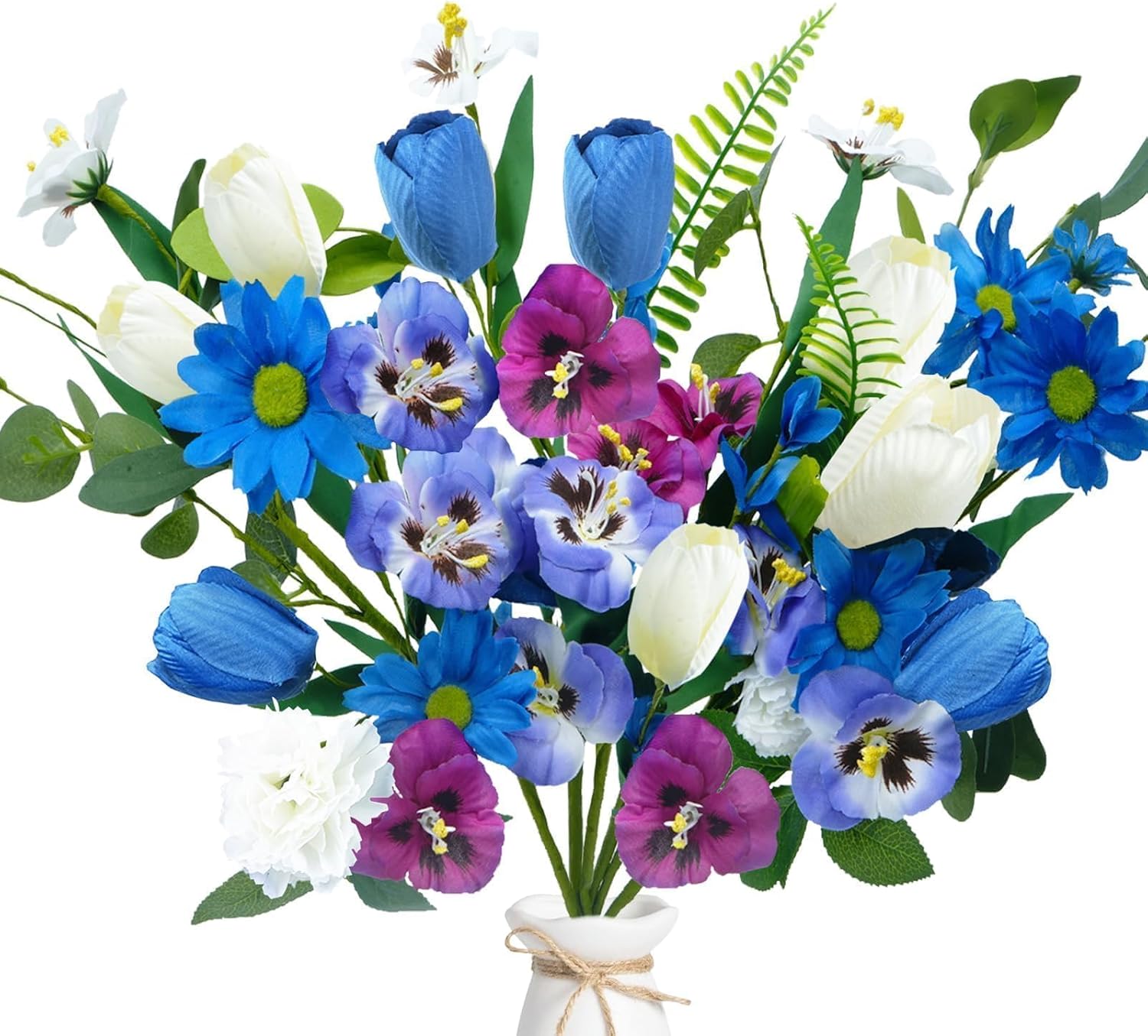 BESTKITTY 6 Pcs Artiial Silk Flowers etery Flowers for Grave 19.7 ...