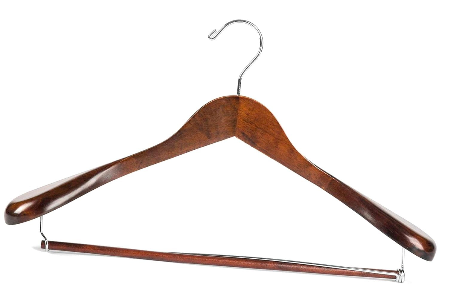 BESTKITTY 6-Piece Suit Hangers for Men, Wide Shoulder Wooden Coat ...