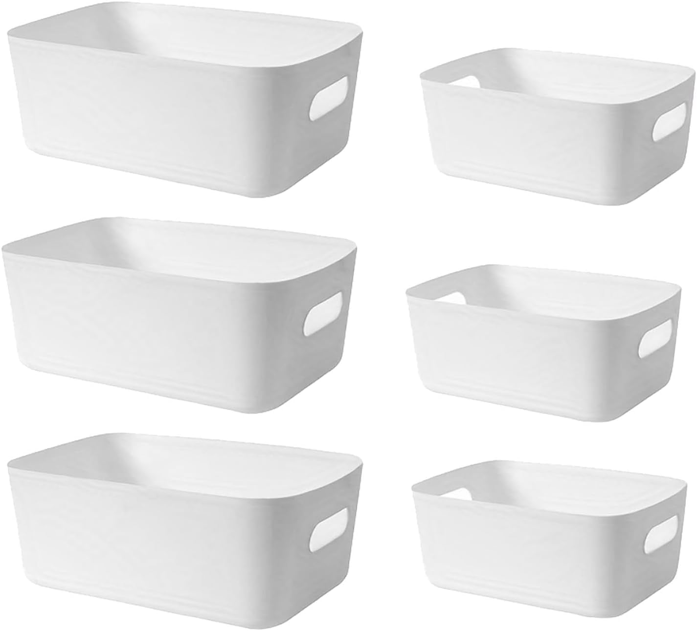 BESTKITTY 6-piece white storage box, plast storage box and basket, for ...