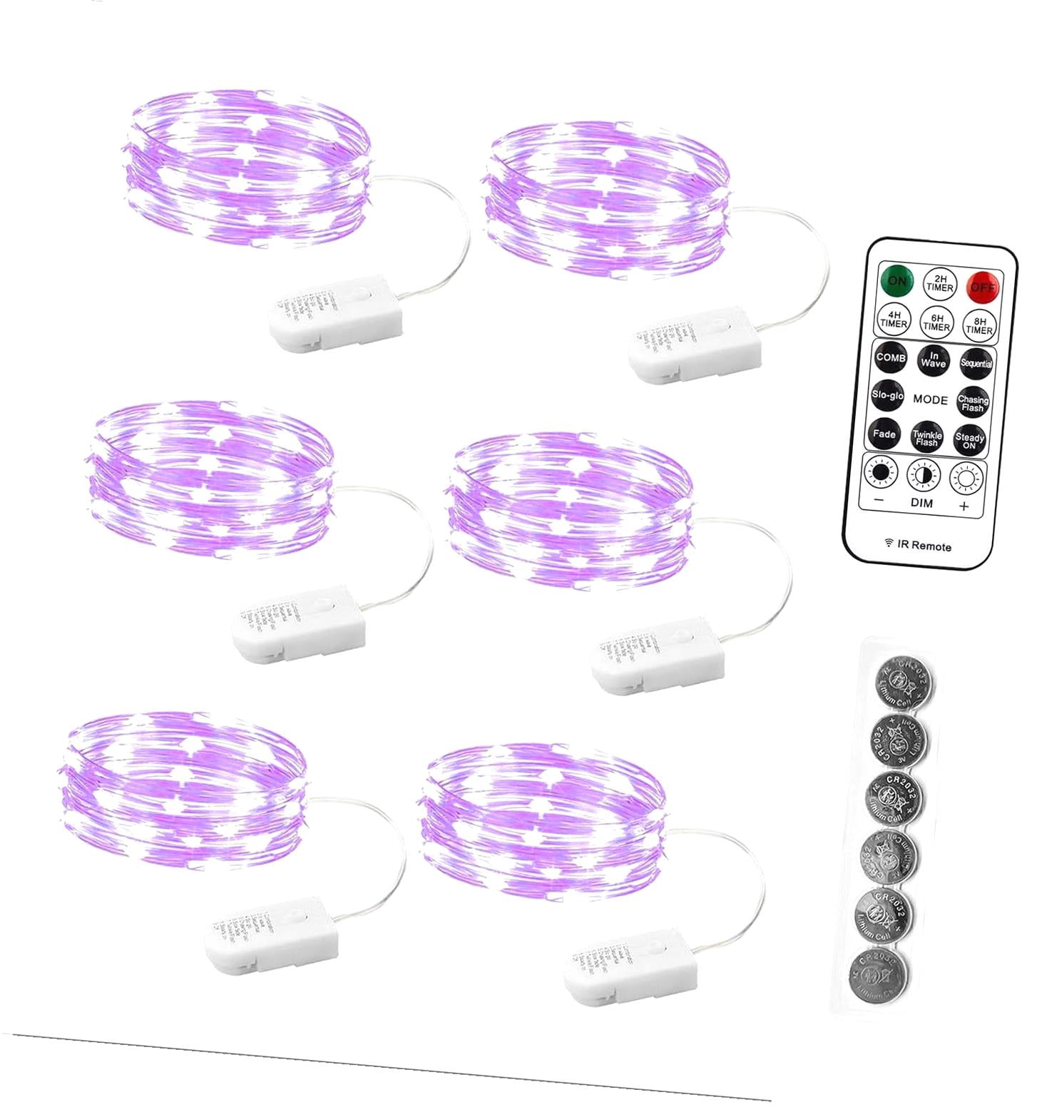 BESTKITTY 6PCS Fairy Lights Battery Operated with Remote, 7ft 20LEDs ...