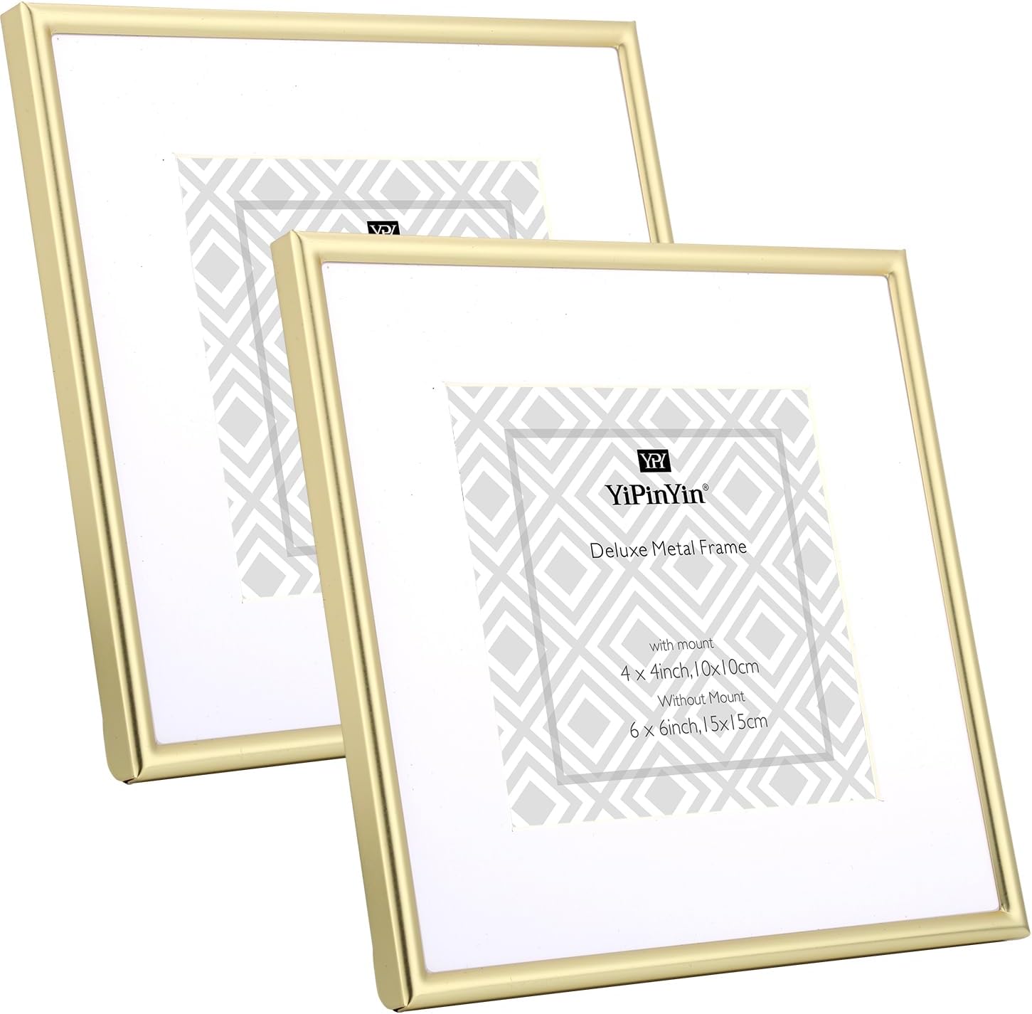 BESTKITTY 6x6''Simply Square Gold Metal Pture F With Mat for 4x4'' Set ...