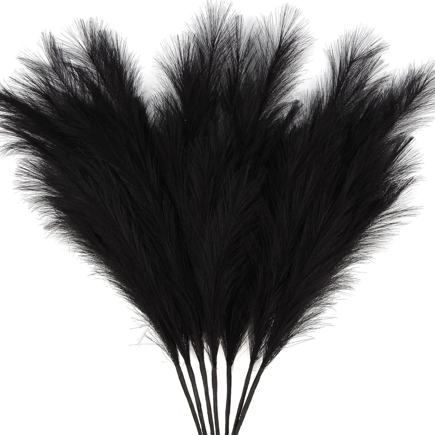 BESTKITTY 7-Pcs 38"/3.1FT Bla Pampas Grass Large Tall Fluffy Artiial Fake Bla Flowers Goth Decor ...
