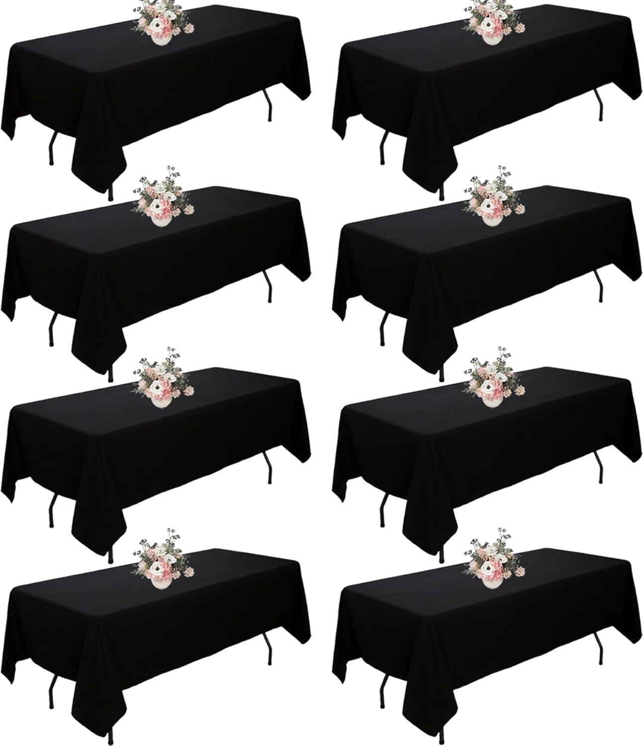 BESTKITTY 8Pa Bla Table Cloth Rectangle tablecloths 60 x102 In,ester ...