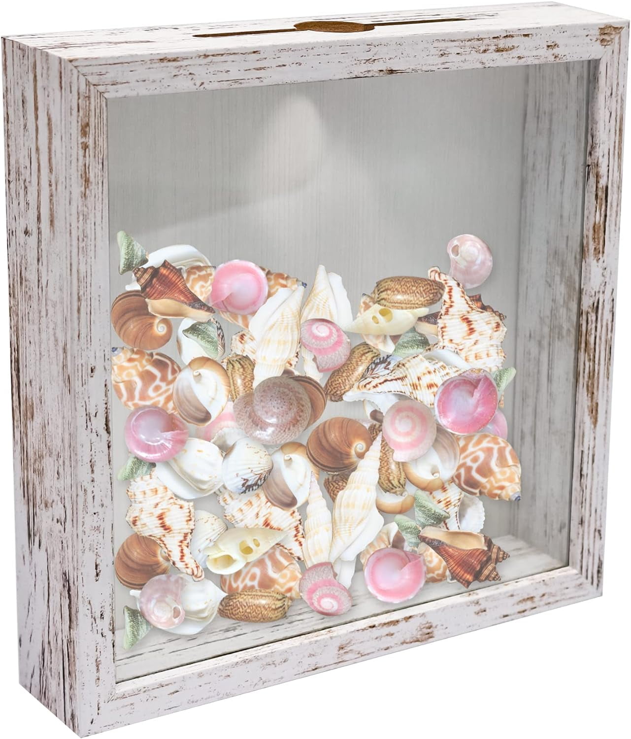 BESTKITTY 8x8 Top Loading Shadow Box Fe with HD Glass,Wood Display Case ...