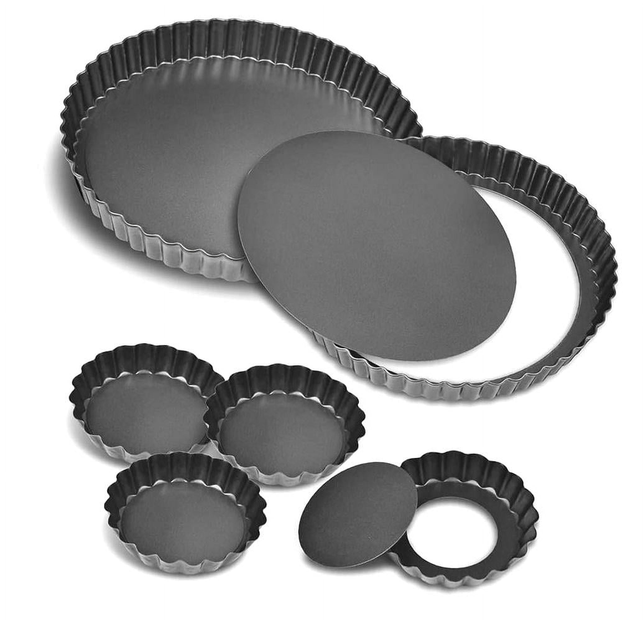 BESTKITTY 9-Inch and 4-Inch Pie Pan Set with Detachable Base, Includes ...